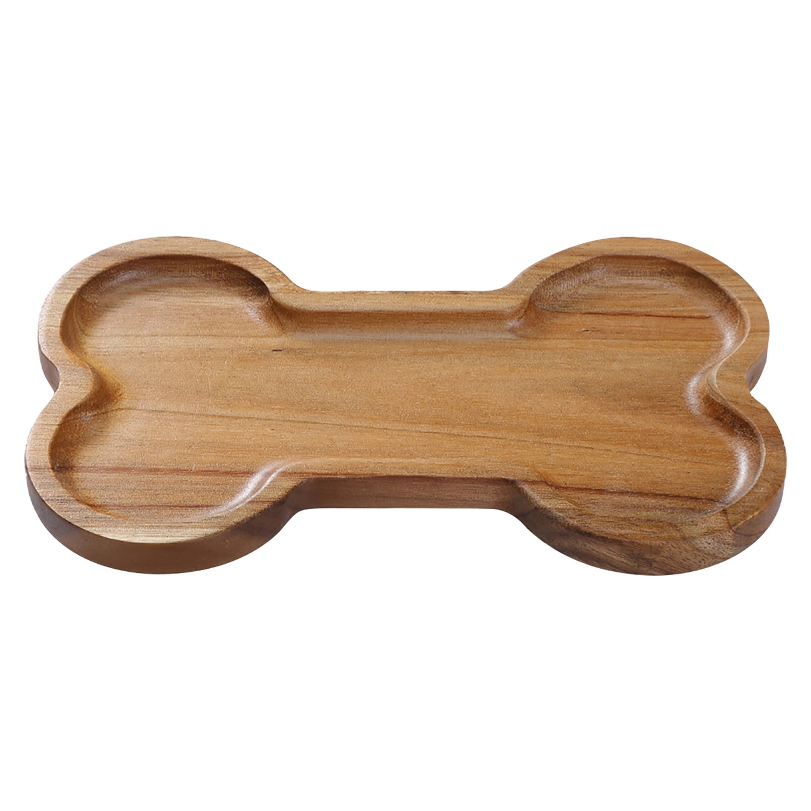YAMB Bone Shaped Wood Serving Tray with Grooves Wooden Dog Bone Snack ...