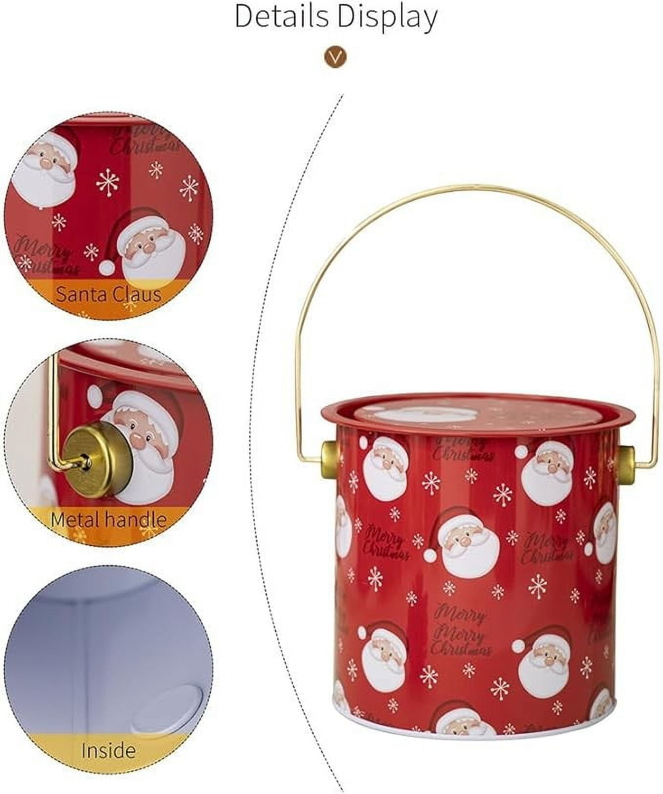 YAMB Christmas Cookie Tins with Lids,Round Metal Nesting Containers ...