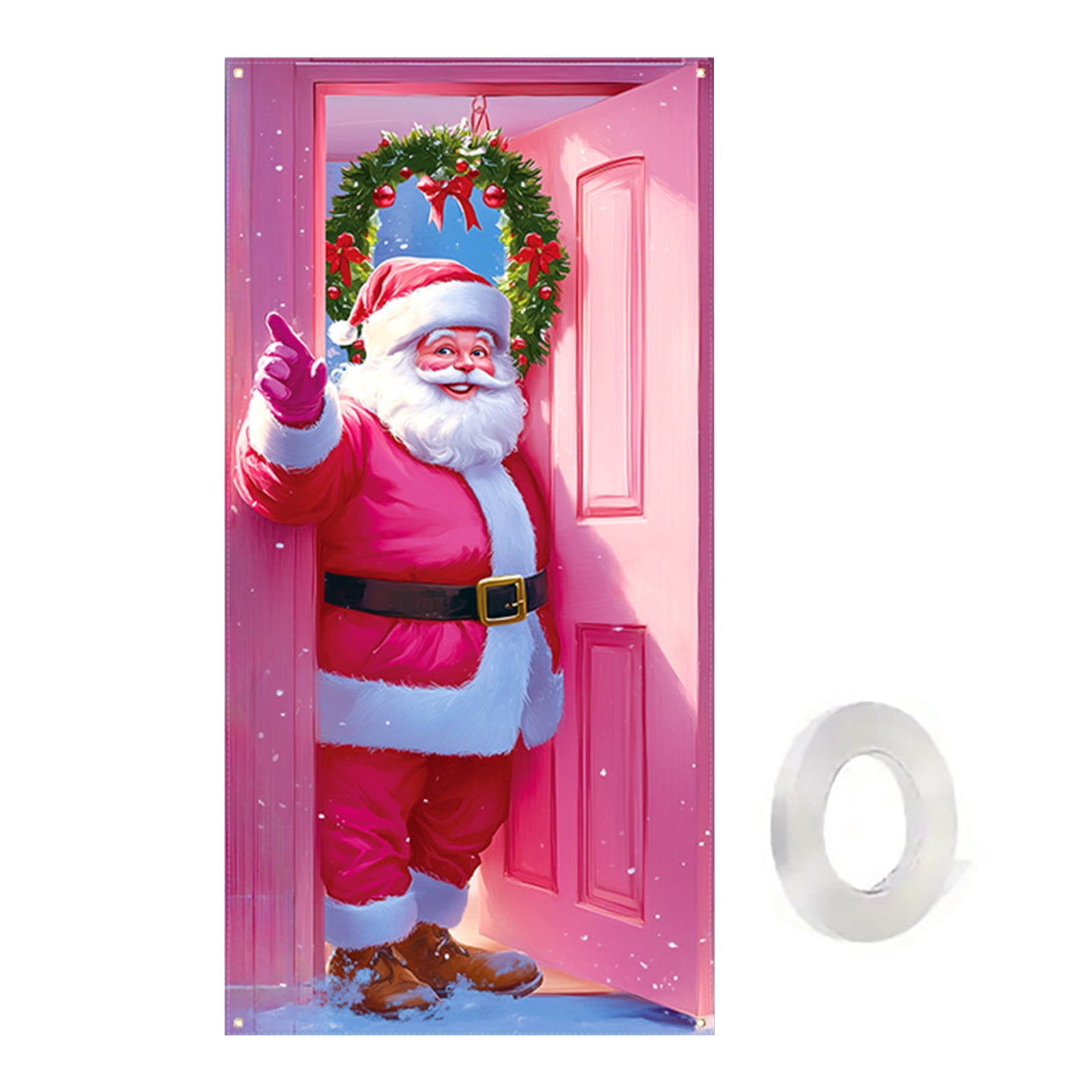 YAMB Christmas Door Cover Santa Claus Snowman and Reindeer Banner Funny ...