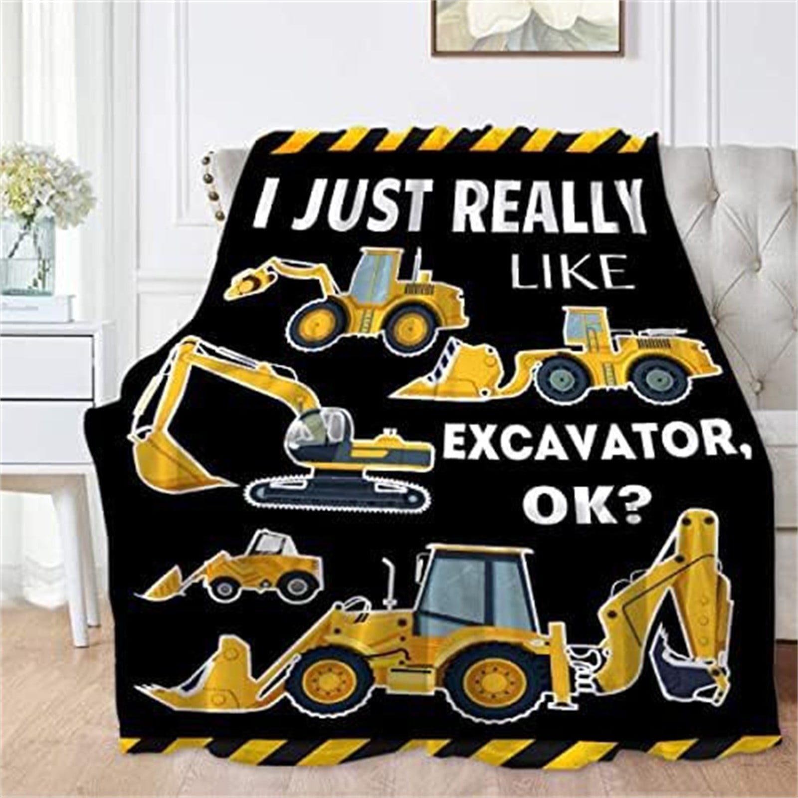 YAMB Excavator Blanket,Excavator Gifts for Kids,I Just Really Like ...