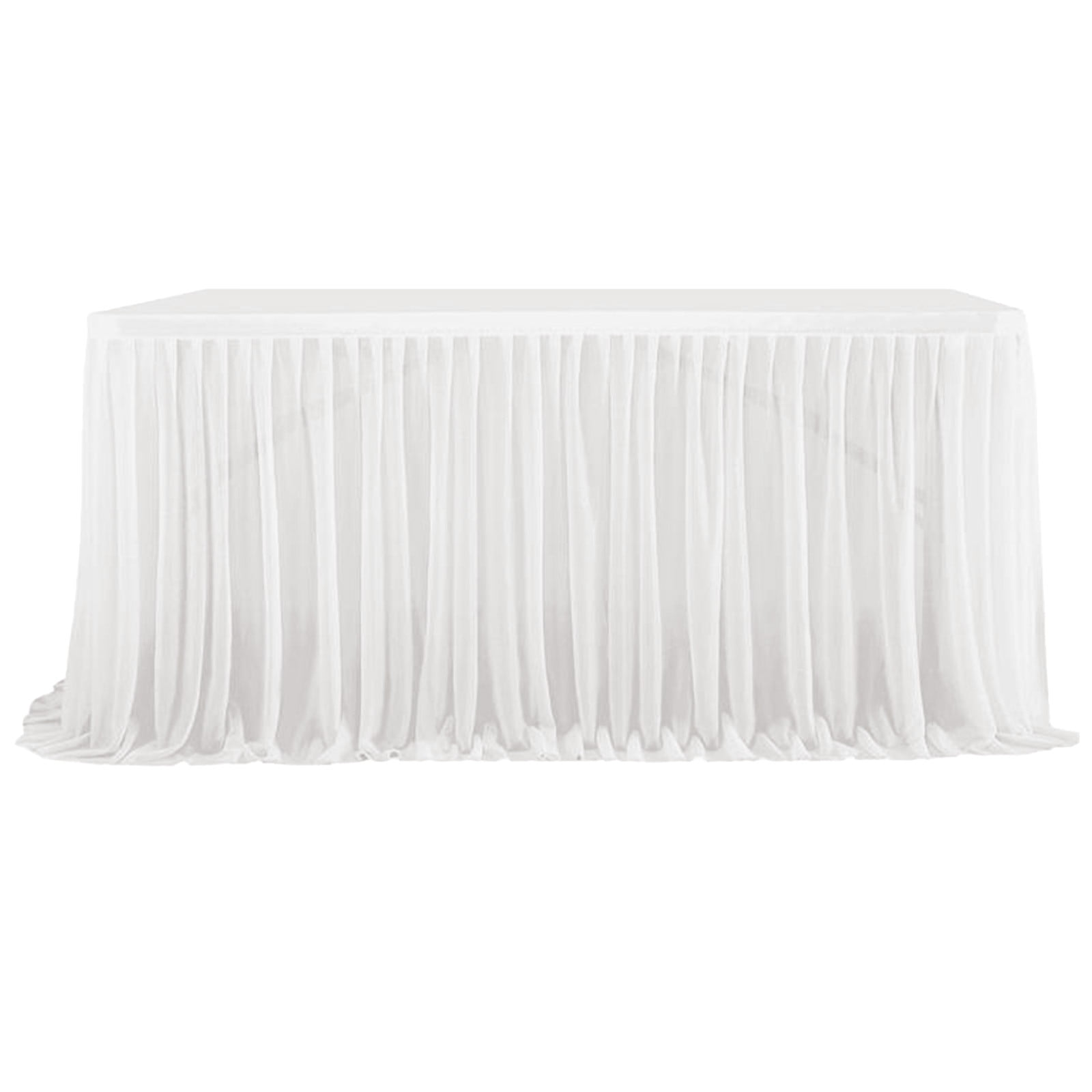 YAMB Exquisite Ruffle Table Skirt - 30 x 48 Inch Tulle Table Skirts for ...