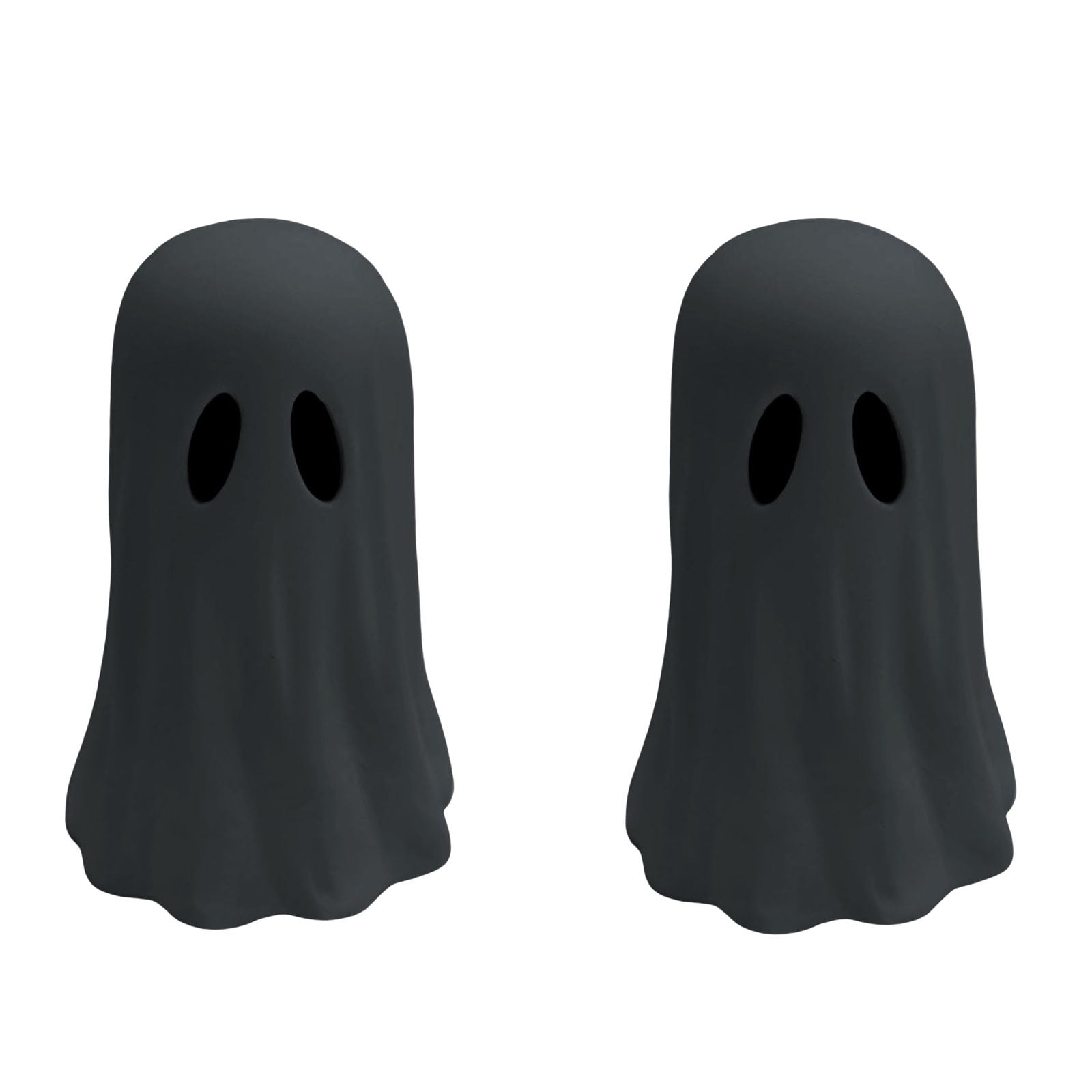 YAMB Halloween Paper Mache Ghost Tabletop Decorations – Black 4in ...