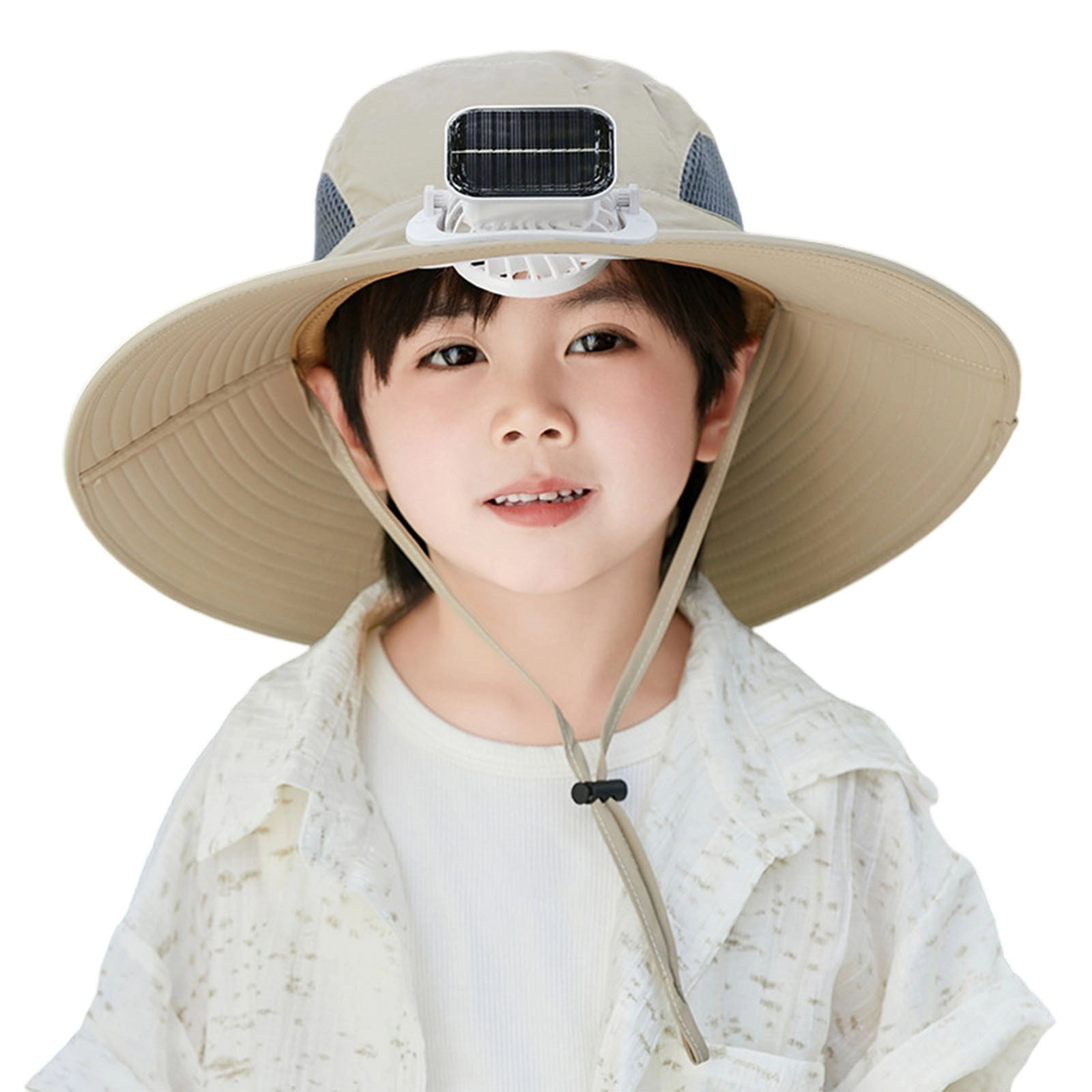 YAMB Kids Wide Brim Solar Fan Hat,Outdoor Solar Fan Hat for Kid UPF 50 ...