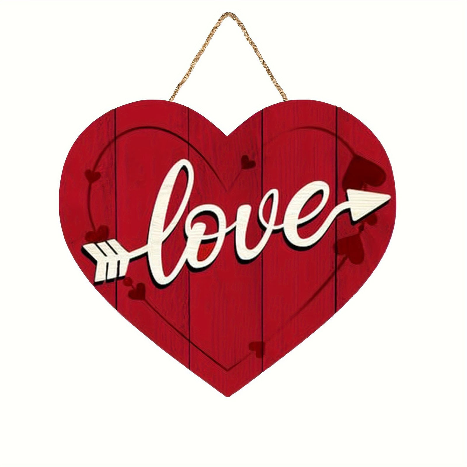 YAMB One Arrow in Love Decor Sign with Jute Hanger Wooden Hanging Sign ...