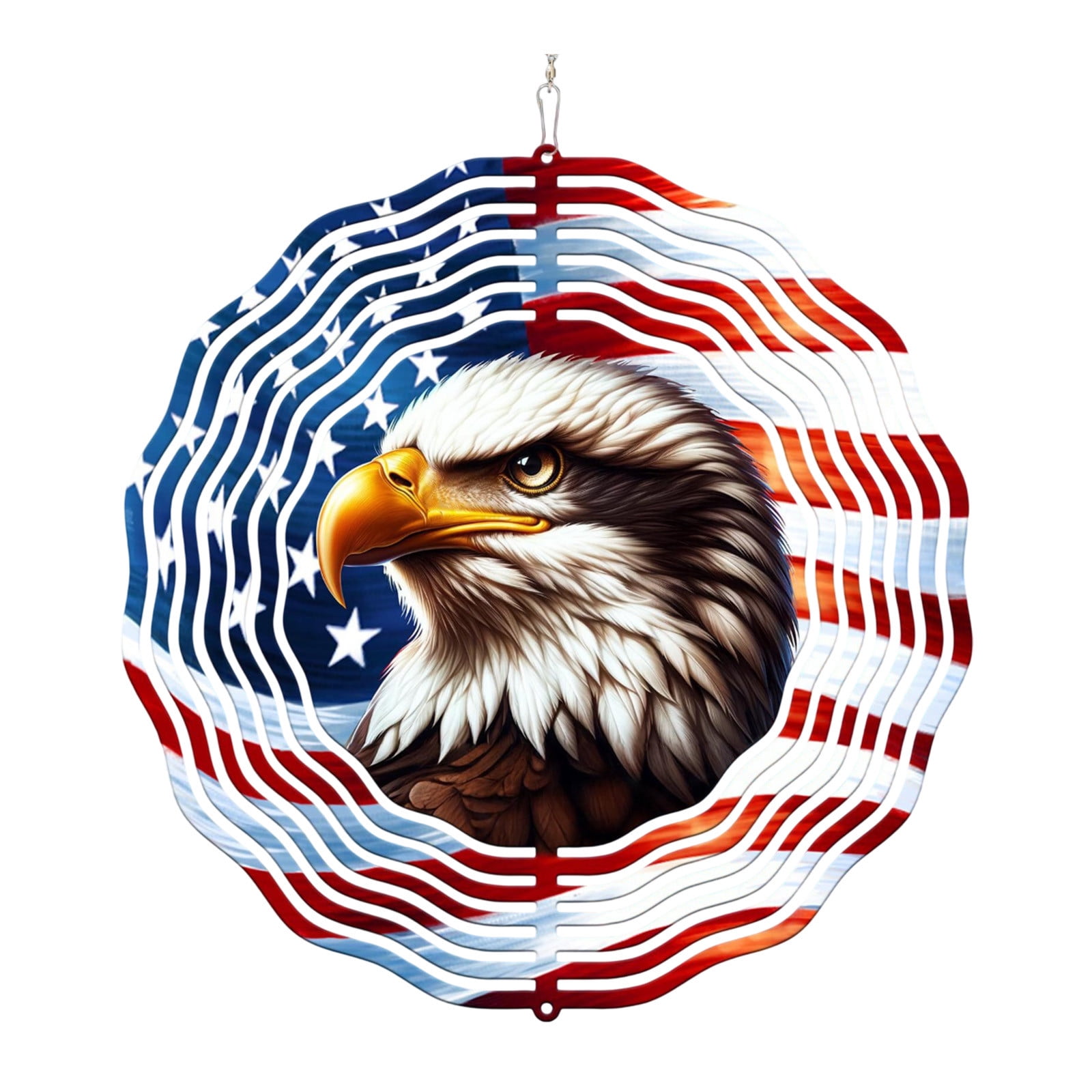 YAMB Patriotic Wind Spinner Metal Garden Decor,American Flag Eagle Wind ...