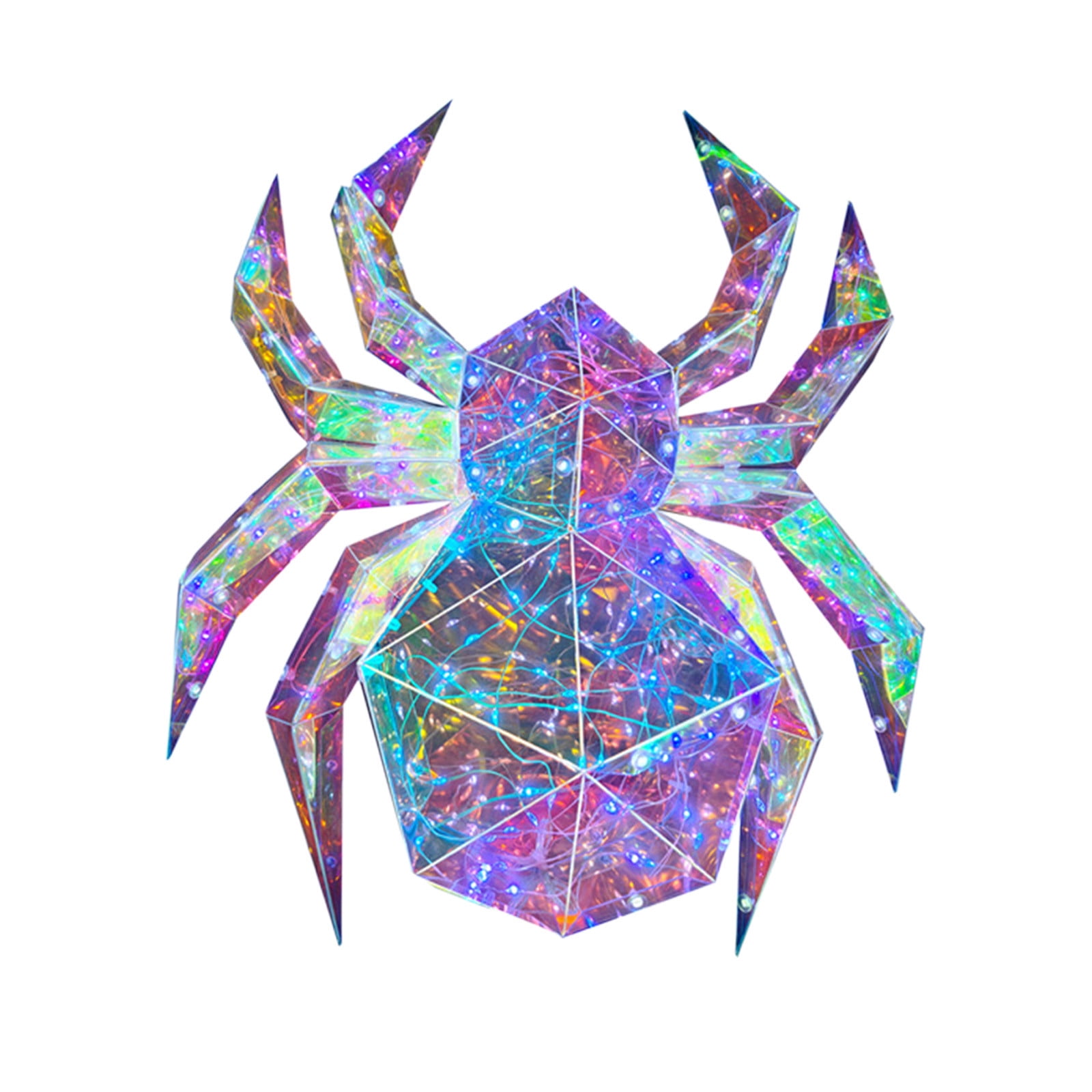 YAMB Prismatic Iridescent Giant Spider - Pre-lit Large Outdoor Scary ...