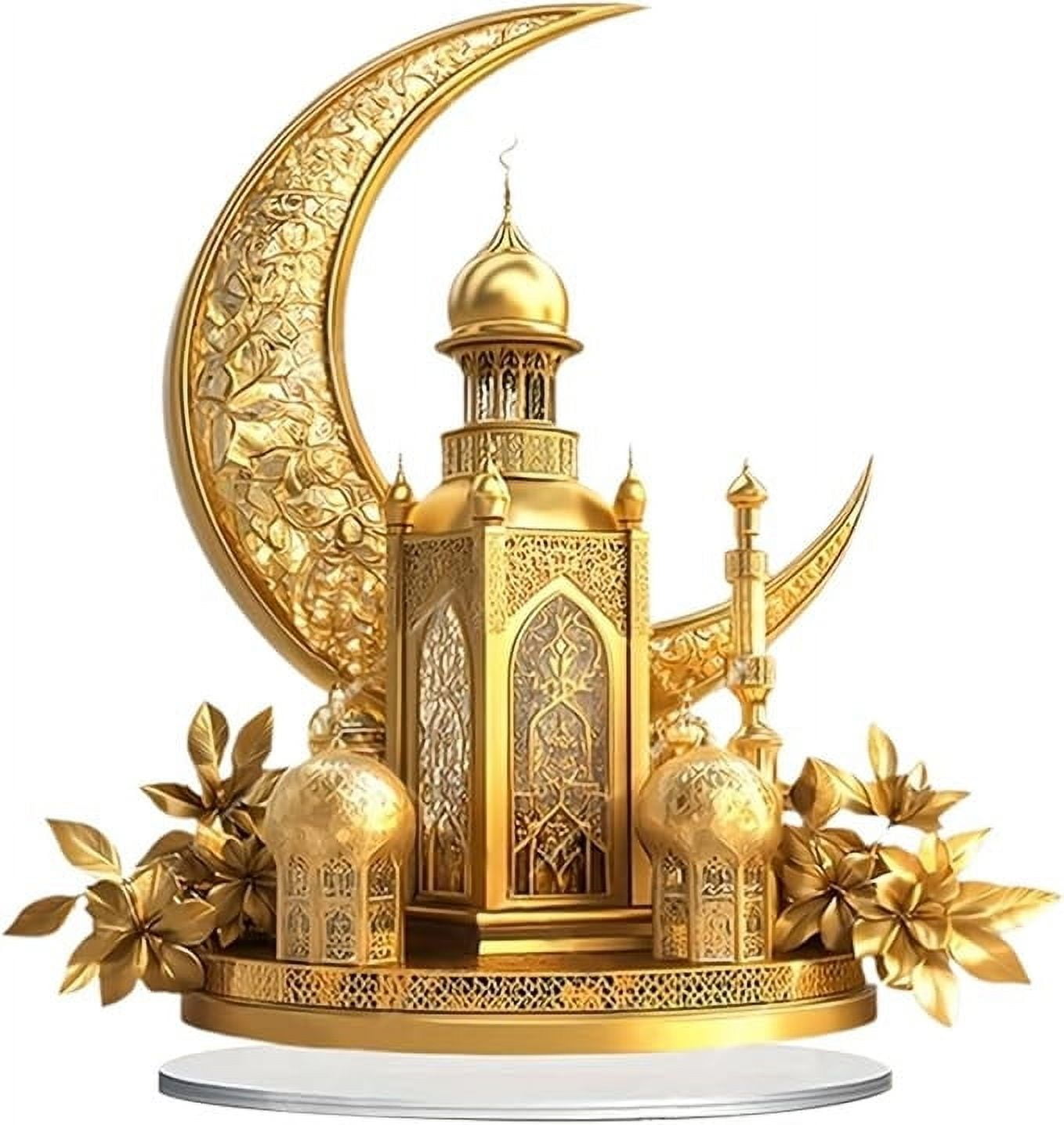 YAMB Ramadan Table Decorations,Eid Mubarak Islamic 2D Moon Castle Sign ...