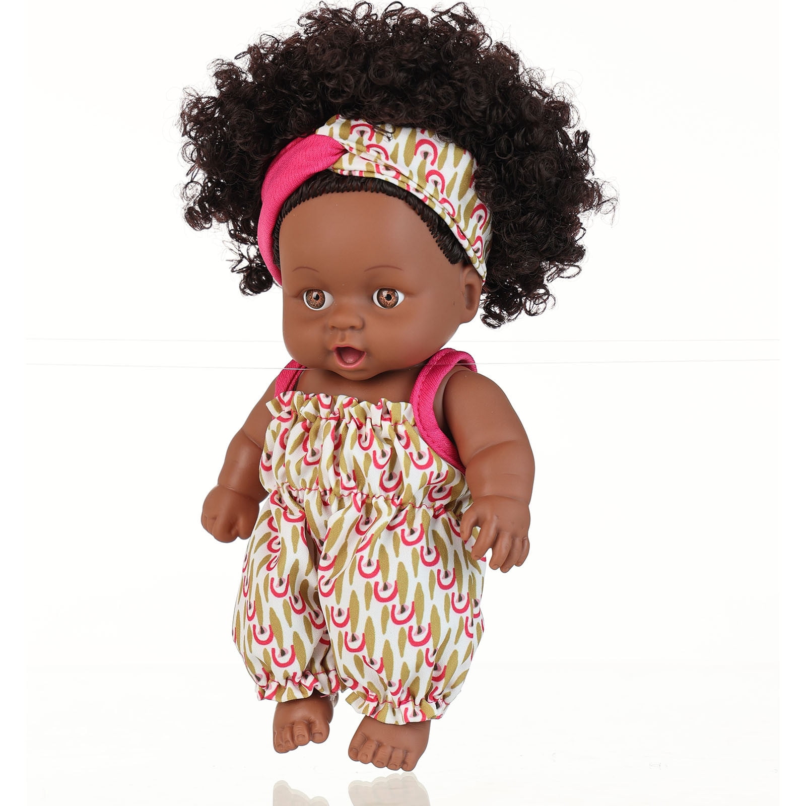 YAMB Realistic Black Baby Doll,8" Curly Hair Black Baby Dolls with ...