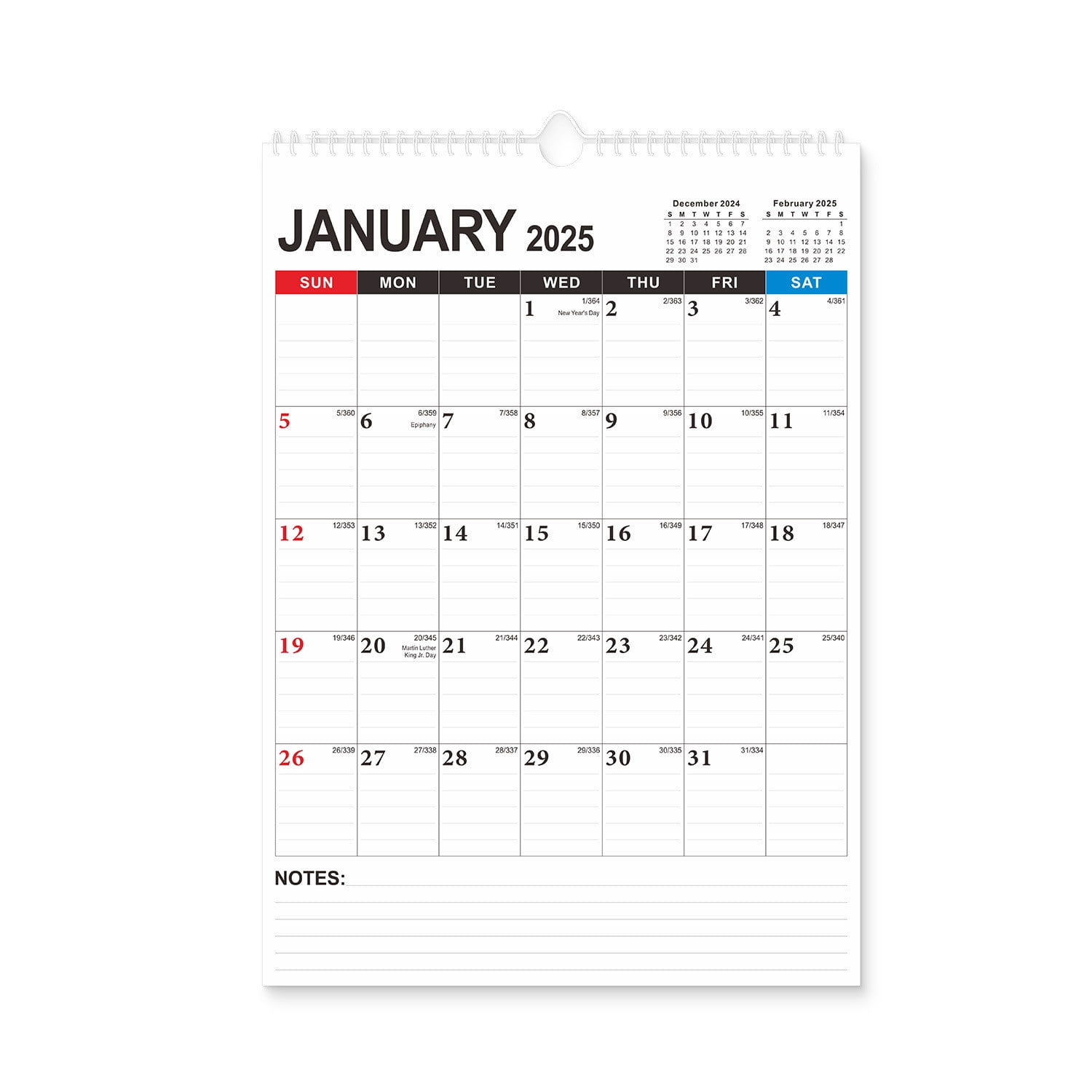 YAMB Wall Calendar 2025-2026 Large,17" x 12" Academic Calendar,Monthly ...