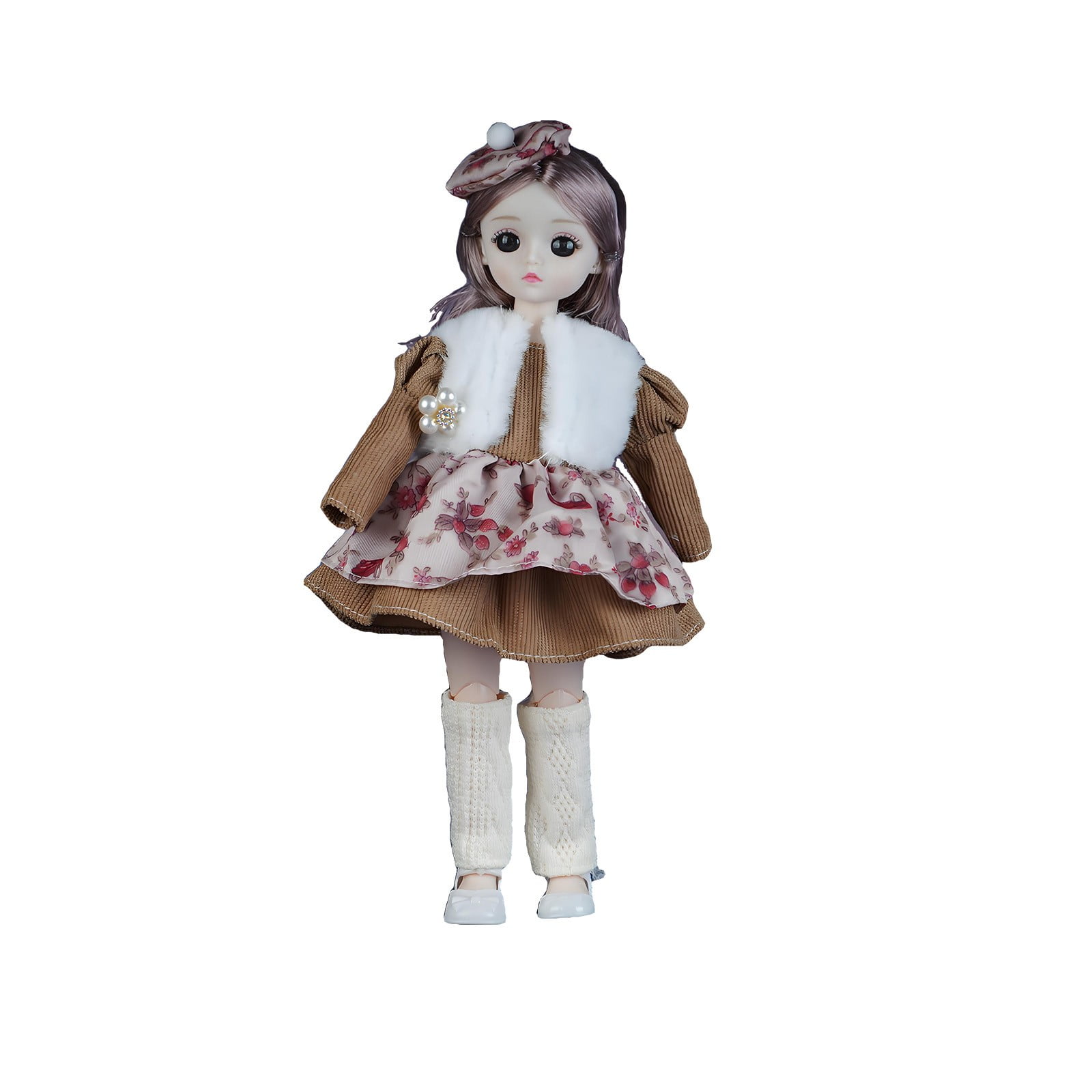 YAMB Winter BJD Girls Doll,13 Inch Dress up Doll with Clothes Shoes Wig ...