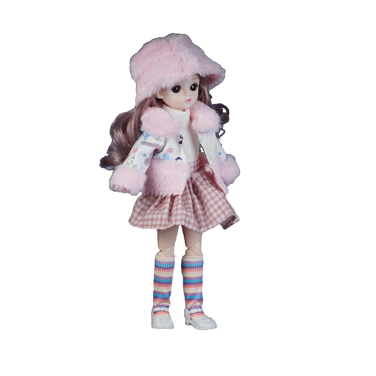 YAMB Winter BJD Girls Doll,13 Inch Dress up Doll with Clothes Shoes Wig ...