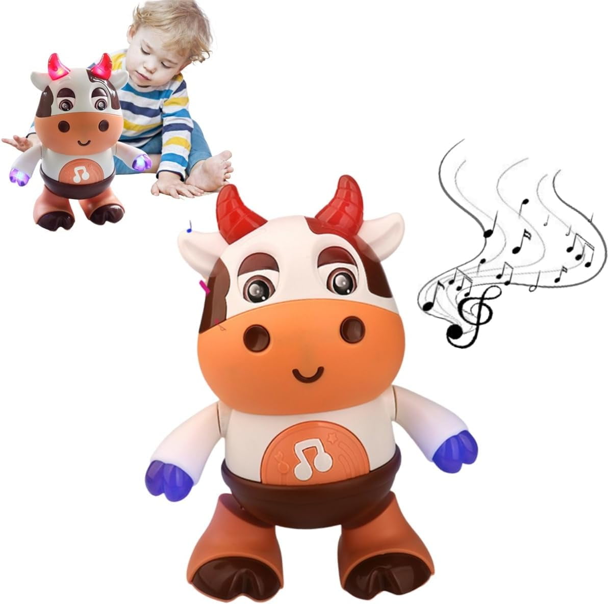 YAMSLAM Boogie Cow Light Up Dancing Cow Interactive Musical Boogiecow ...