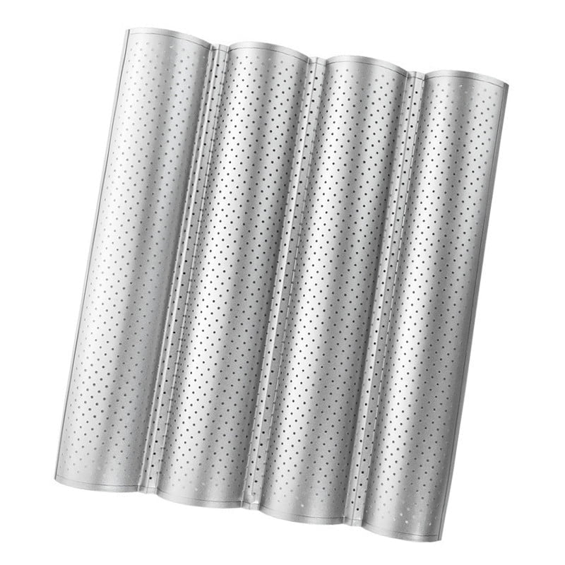 YAMUZONG Perforated 4 Wave French Bread Pan Tray Non-Stick for Baking ...