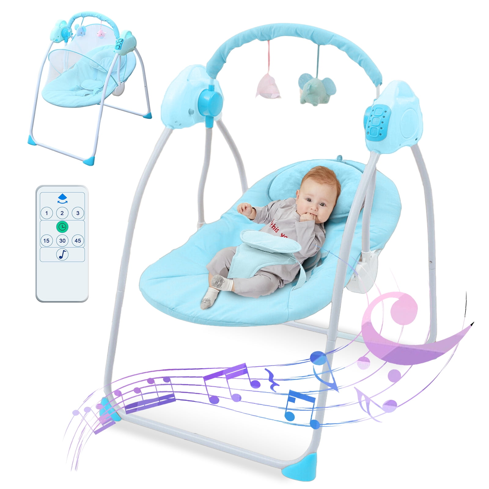 YANAOFFE Electric Baby Swing for Infant Bluetooth Swing with Music ...