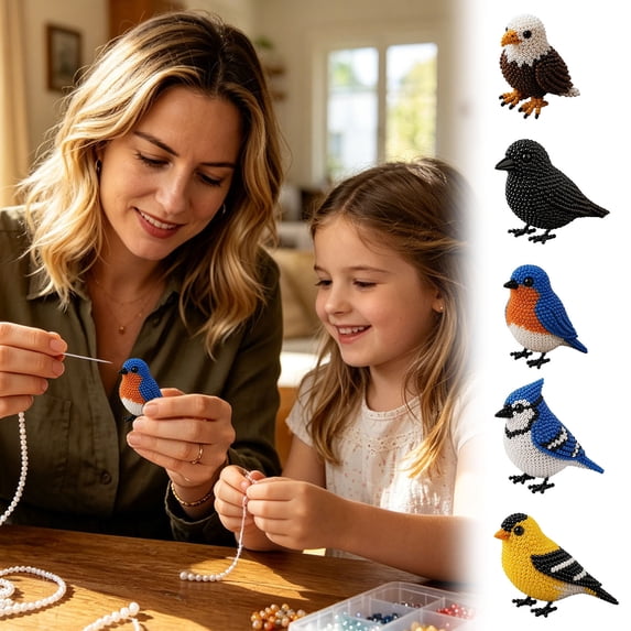 YANDE - 3.15in 1PC Cute Bird Beaded Craft Kit, Complete DIY Beading ...