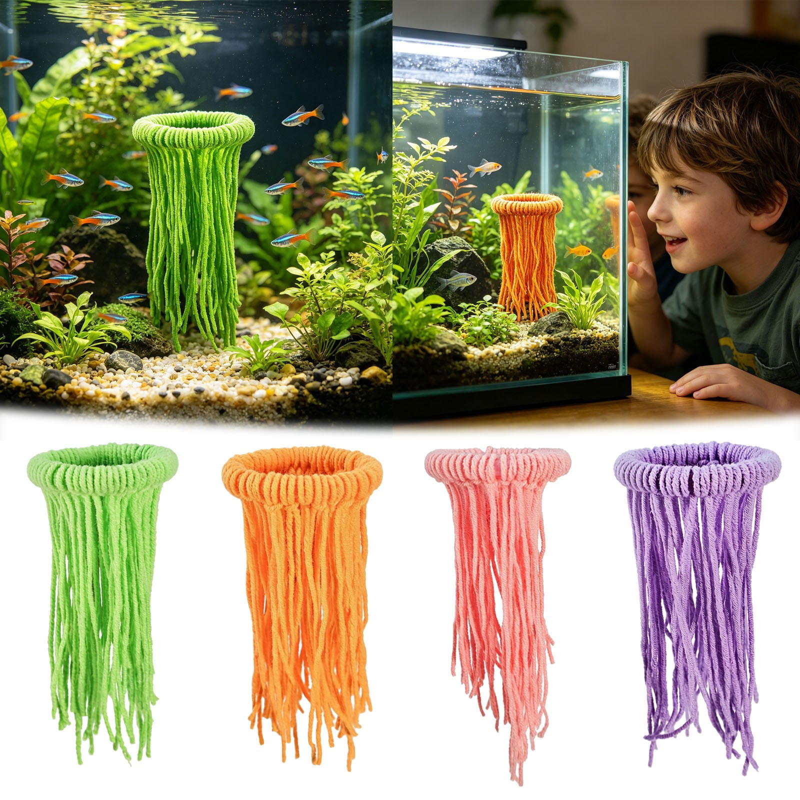 YANDE - 6in 1PC Aquarium Fish Spawning Mop, Non-toxic Yarn Breeding ...