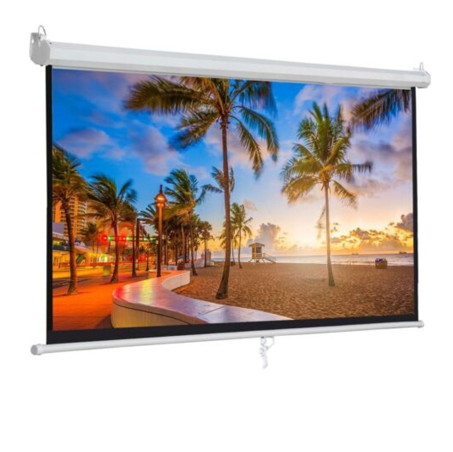 YANFEN 120"/100"/80"/72" Projector Screen Projection Screen Manual Pull ...