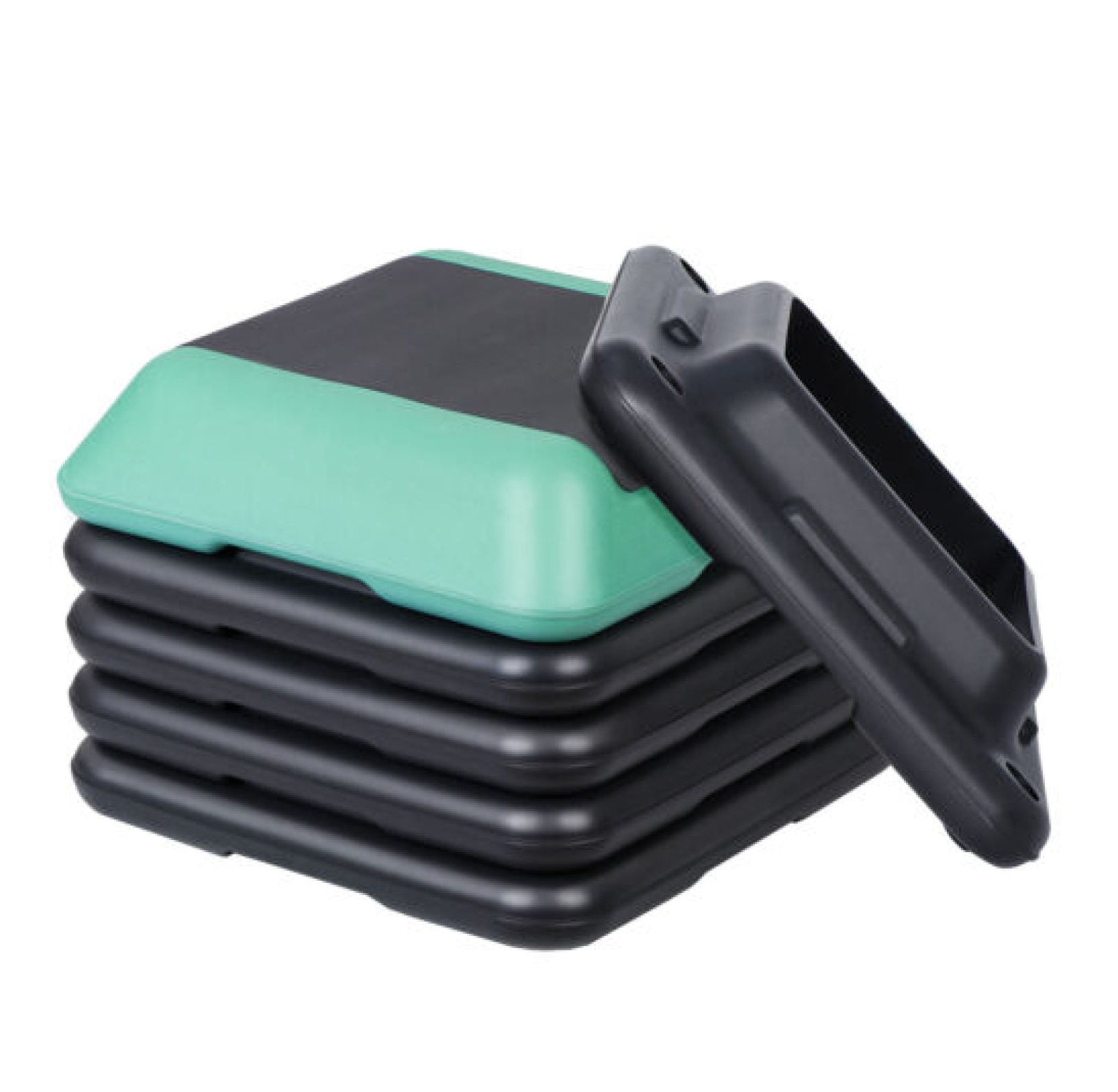 YANFEN 16"x16"Aerobic Step Platform Exercise Workout Aerobic Stepper w/4 Riser 2 Colors, Green ...