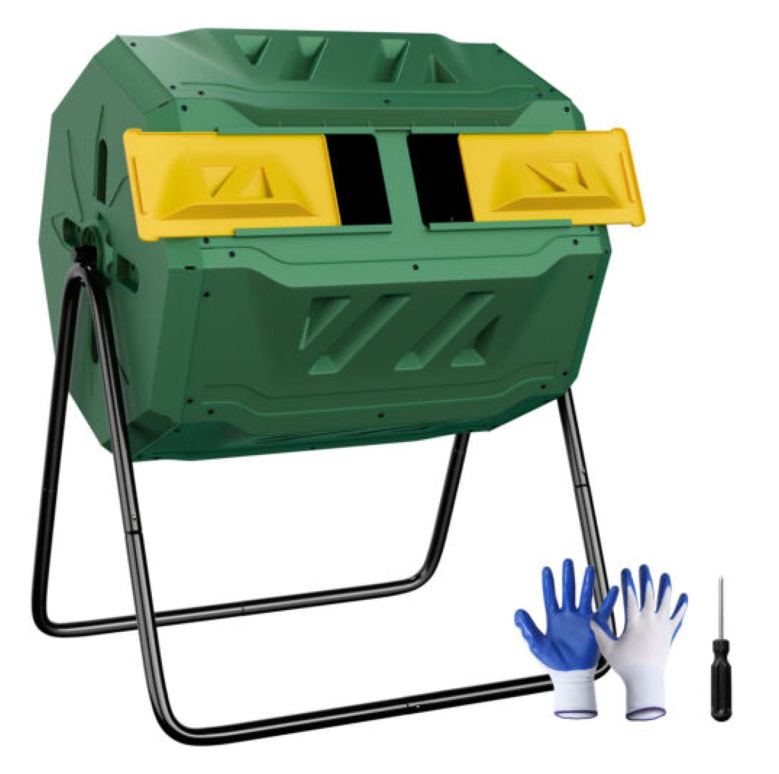 YANFEN 18.5/37/43 Gallon Compost Bin Outdoor Rotating Tumbling ...