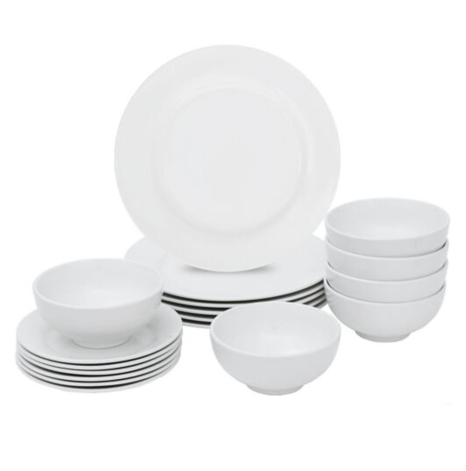 YANFEN 18-Piece Kitchen Dinnerware Set Service for 6 Include Bowls and ...
