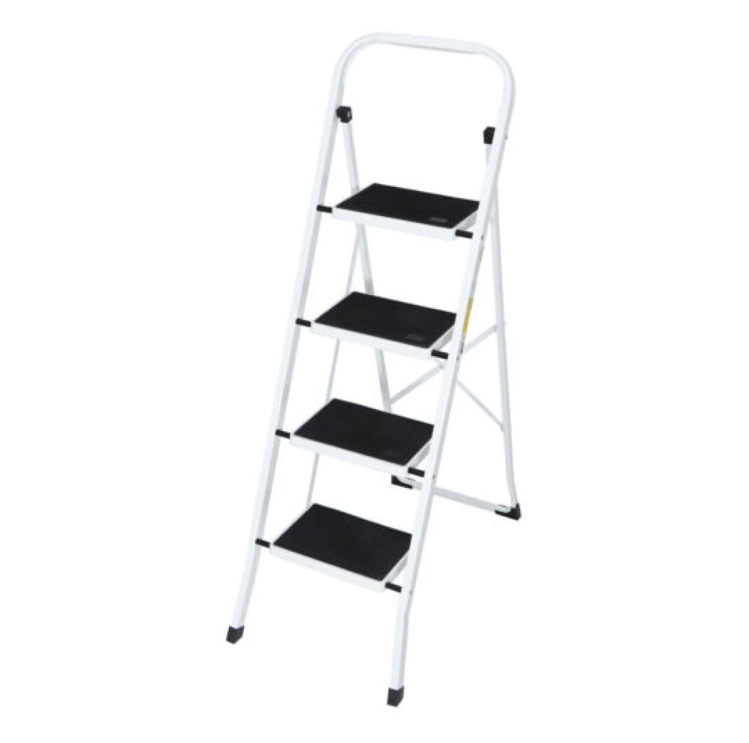 YANFEN 2/3/4 Step Ladder White/Grey Steel Folding Step Stool Wide Anti ...