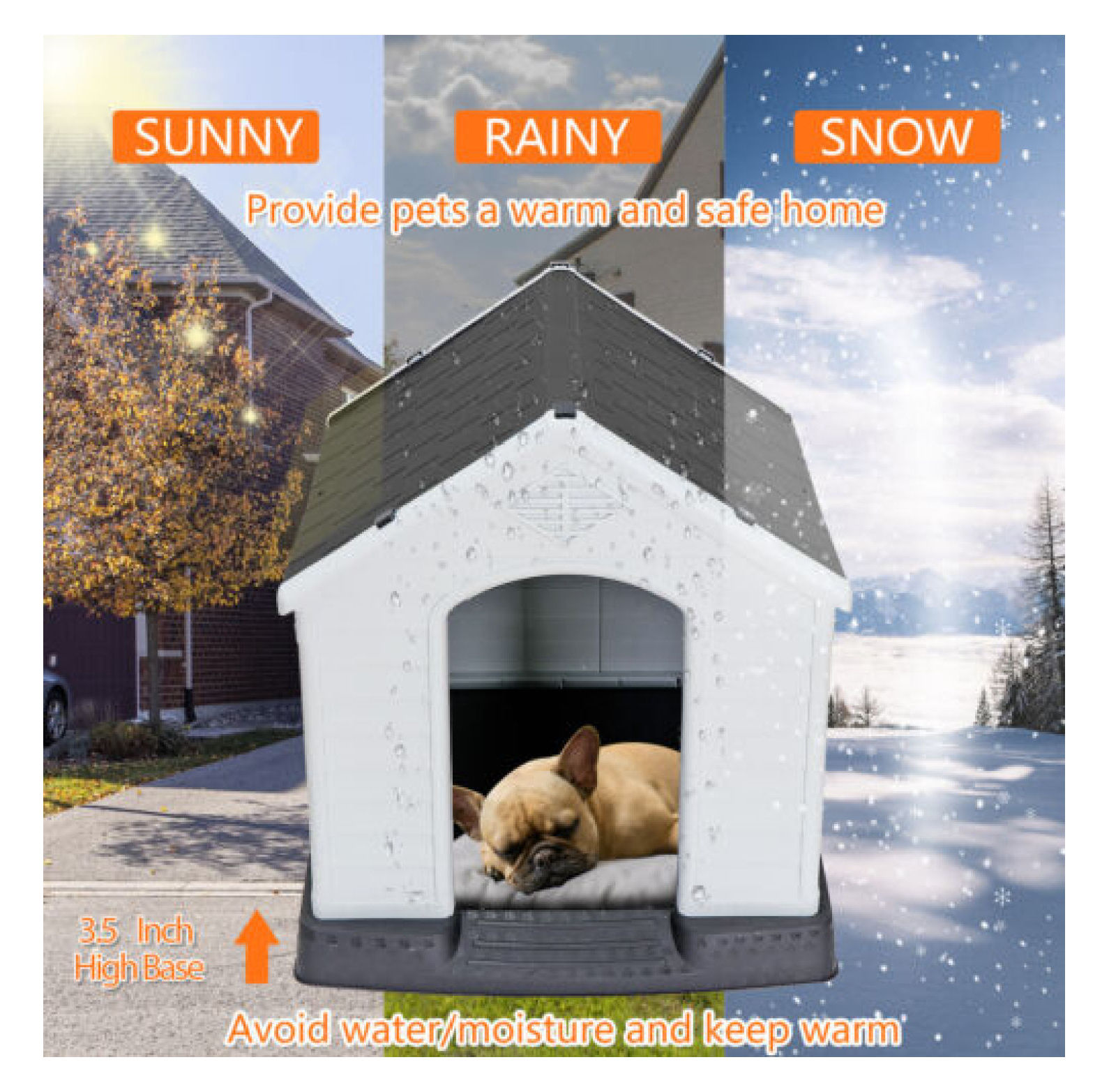 YANFEN 28"/32"H Dog House Pet Shelter Waterproof Dog House Water ...