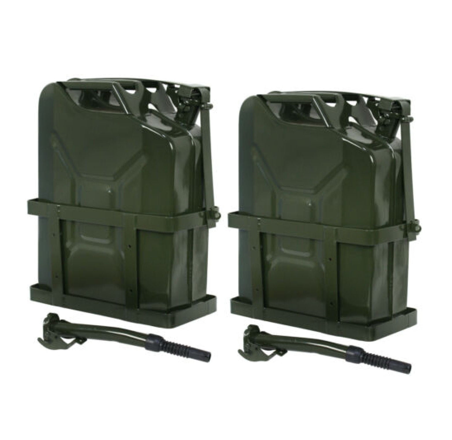 YANFEN 2x Jerry Can w/ Holder Steel 5Gallon 20L Backup Military Green ...