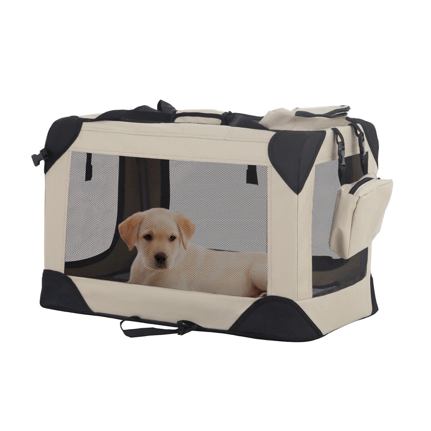 YANFEN 3-Door Portable Folding Soft Dog Crate Dog Kennel Lightweight ...