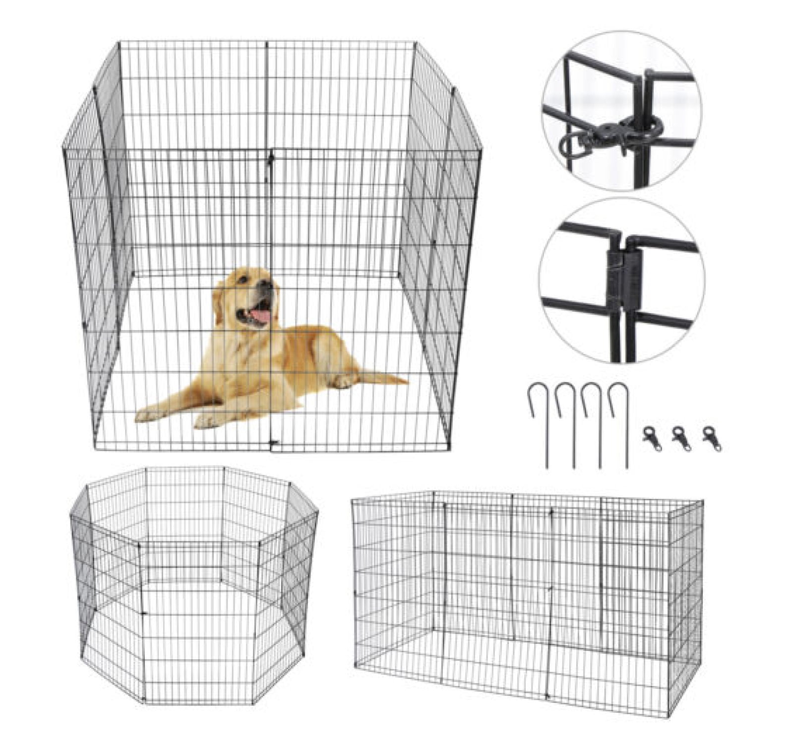 YANFEN 42 Inch 8 Panels Tall Dog Playpen Large Crate Fence Pet Play Pen ...