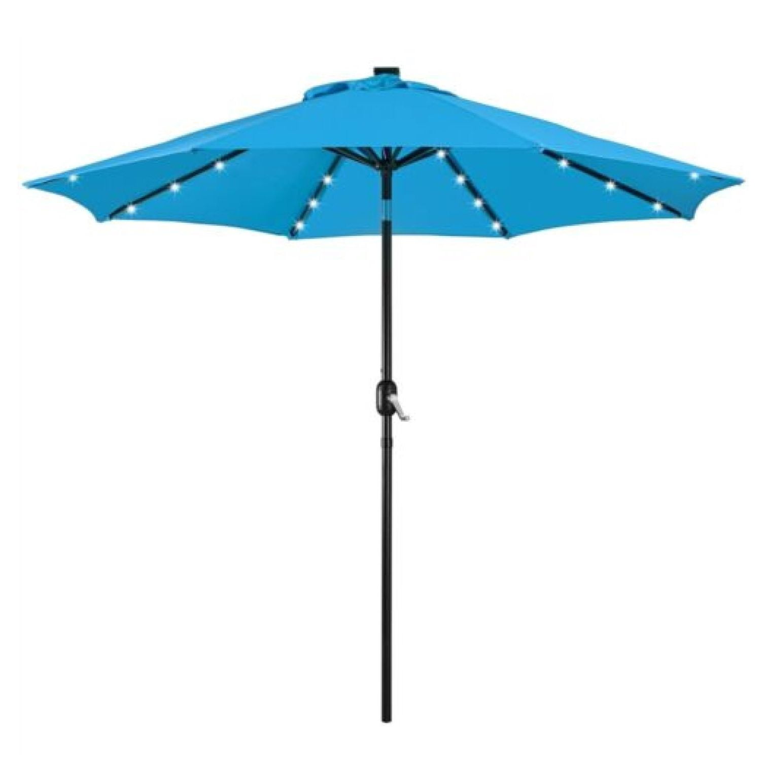 YANFEN 7.5/9/10FT Patio Market Umbrella with LED Solar Lights/Push ...
