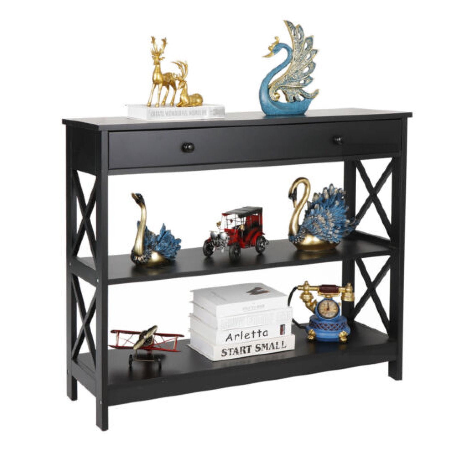 YANFEN Console Table with 2 Storage Shelves Sofa Table Entryway Table ...