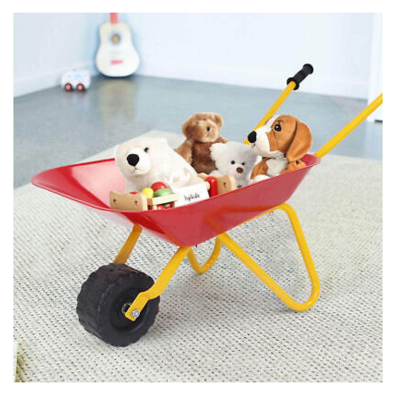 YANFEN Kids Metal Wheelbarrow Children's Size Outdoor Garden Backyard ...