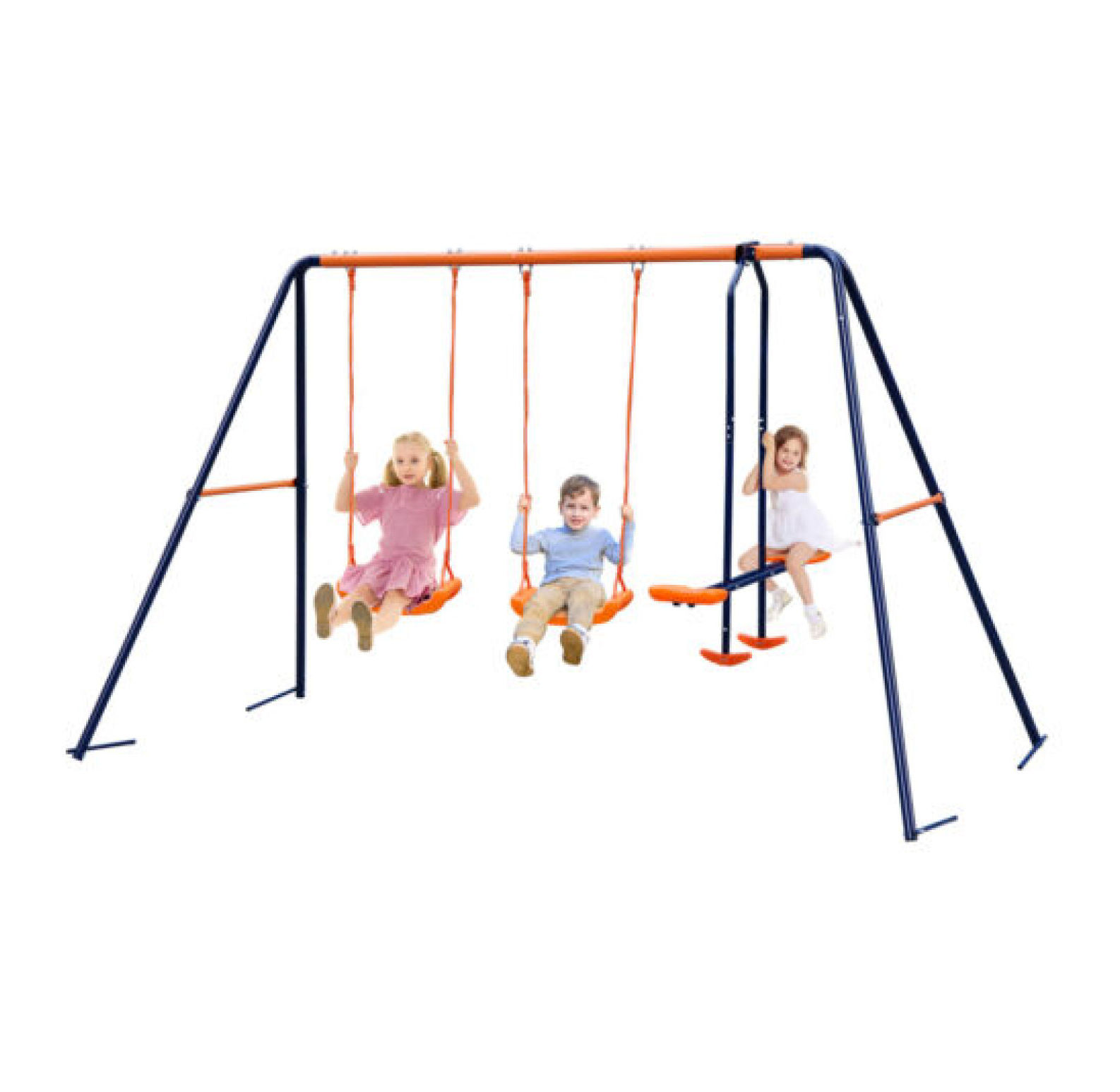YANFEN Kids Swing Set Garden Swing Set with 1 Seesaw Set Outdoor Backyard Garden - Walmart.com