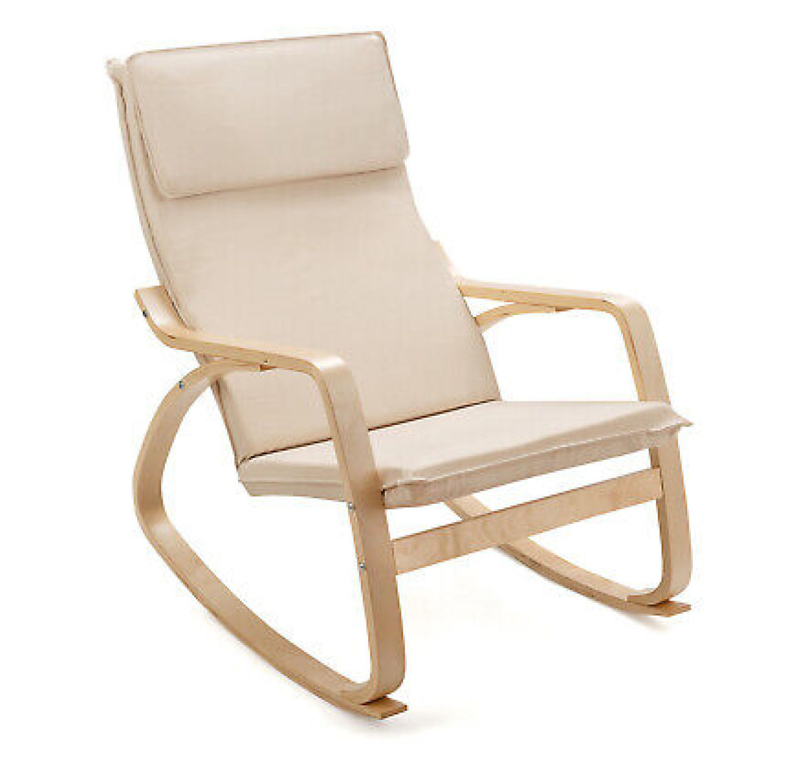 YANFEN Modern Bentwood Rocking Chair Fabric Upholstered Rocker Lounge ...