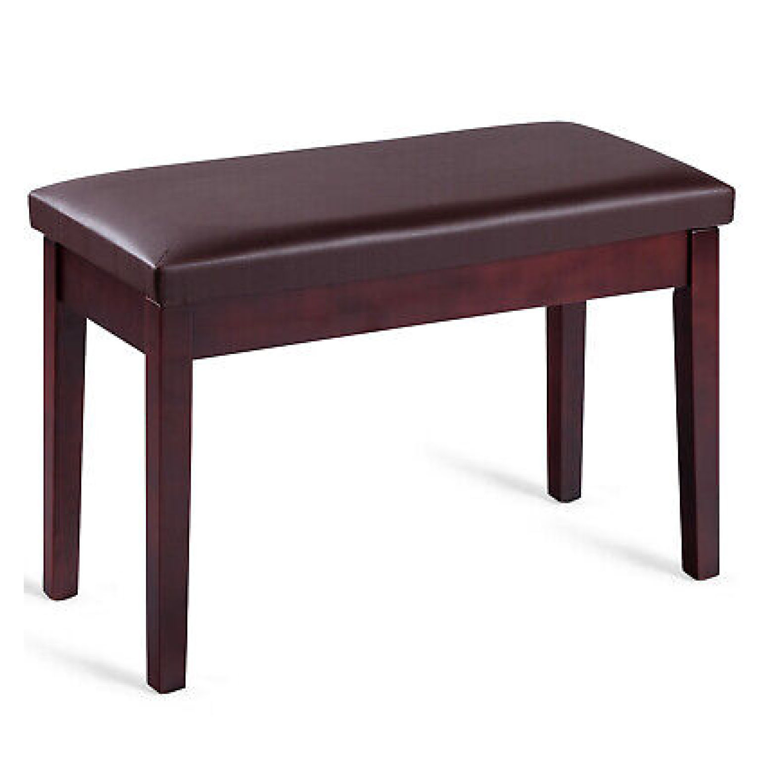 YANFEN Solid Wood PU Leather Piano Bench Padded Double Duet Keyboard ...