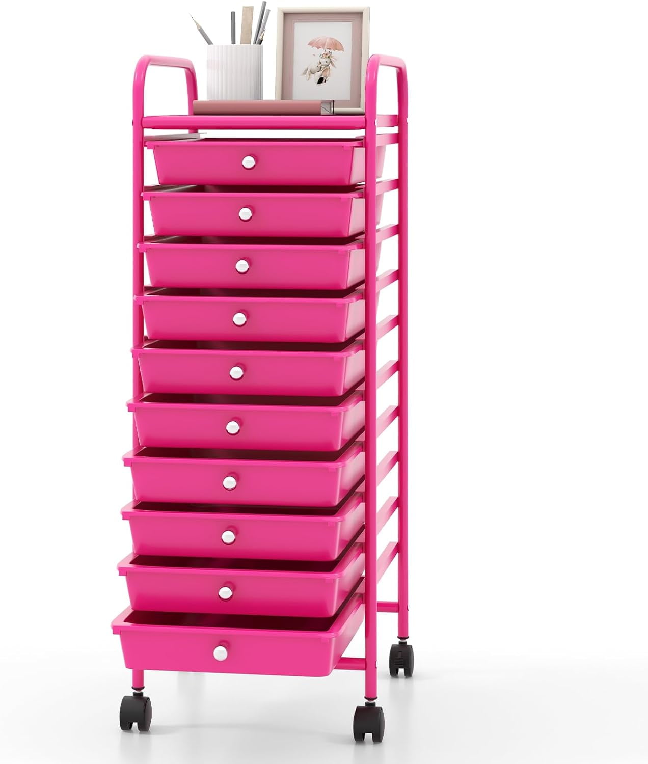 YANG2 10-Drawer Rolling Storage Drawer Cart, Utility Cart with ...