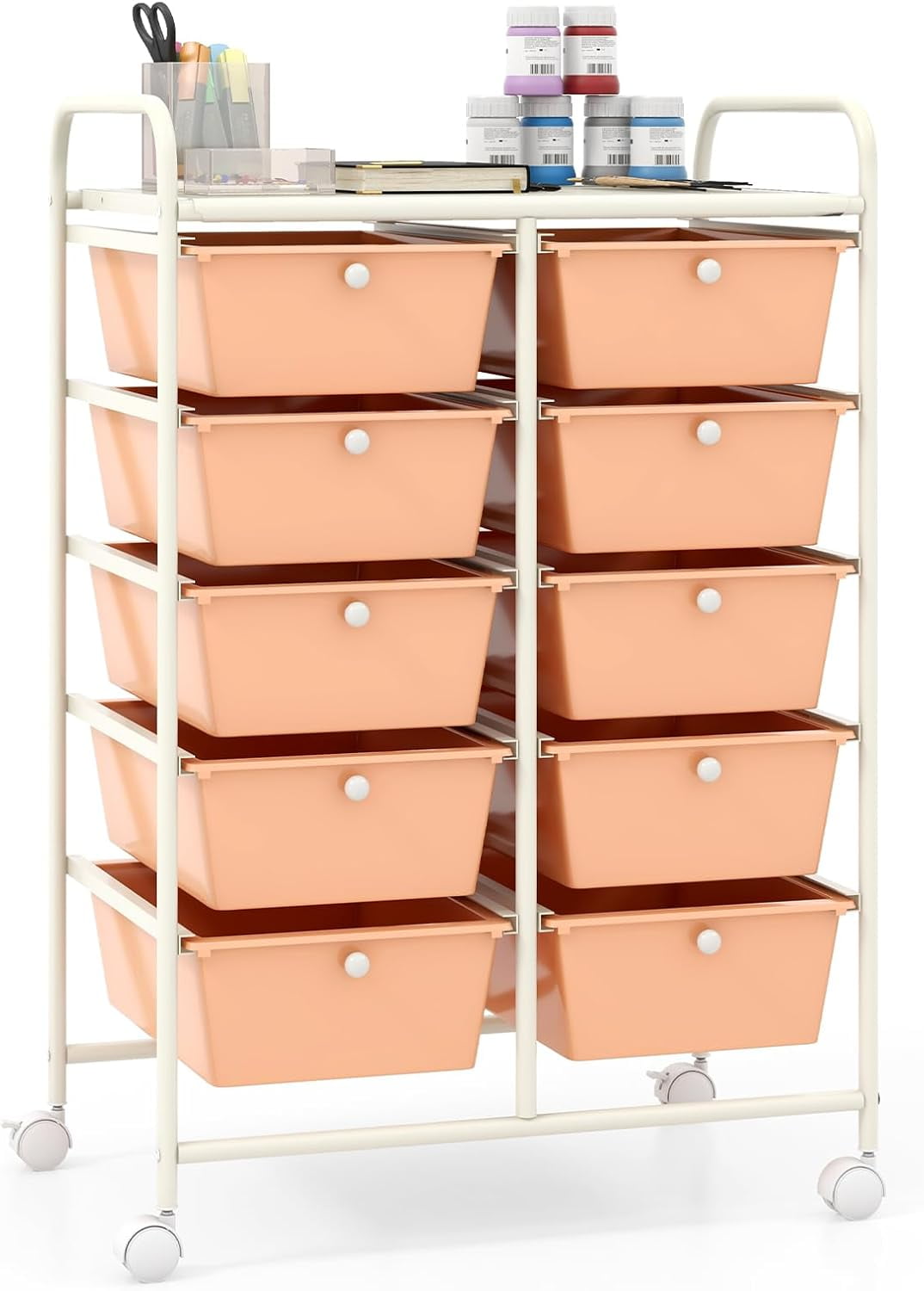 YANG2 10 Drawers Rolling Cart, Classroom Organizers, Storage Cart with ...
