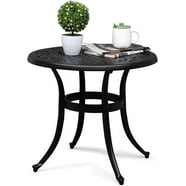 Pellebant Outdoor Metal Patio Side Table, Cast Aluminum Round Table ...