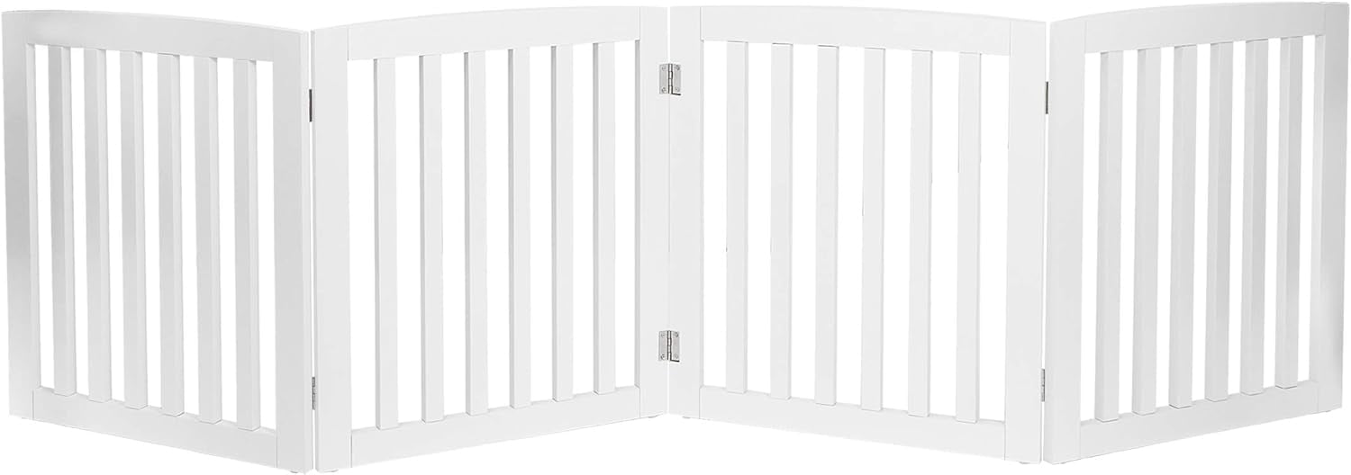 YANG2 24 Inch Pet Dog Gate, Foldable Freestanding Dog Door 4 Panel ...