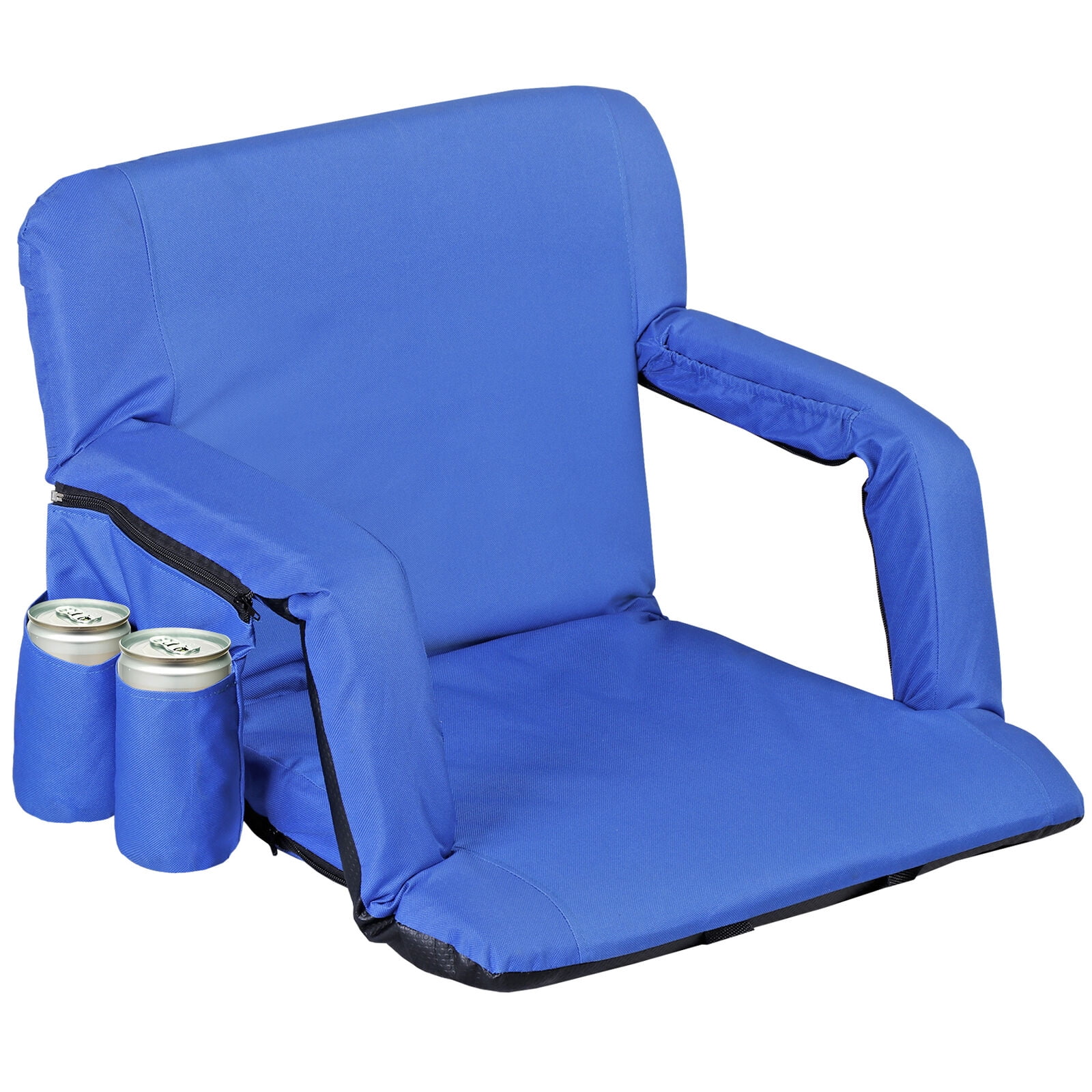 YANG2，25" Wide Stadium Seat for Bleachers Reclining Portable Stadium Chair w/Backrest，Blue ...
