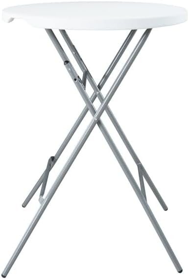 YANG2 32" Round High Top Folding Cocktail Table - Portable Bar Height ...
