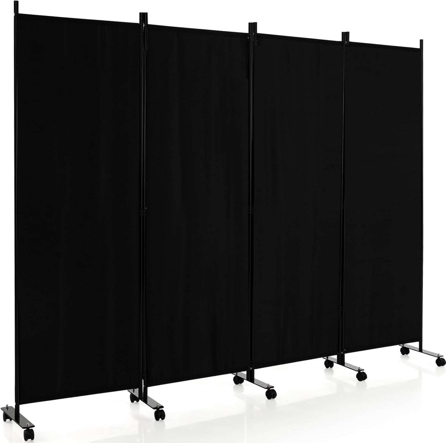 YANG2 4 Panel Room Divider, Folding Privacy Screen with Lockable Wheels ...
