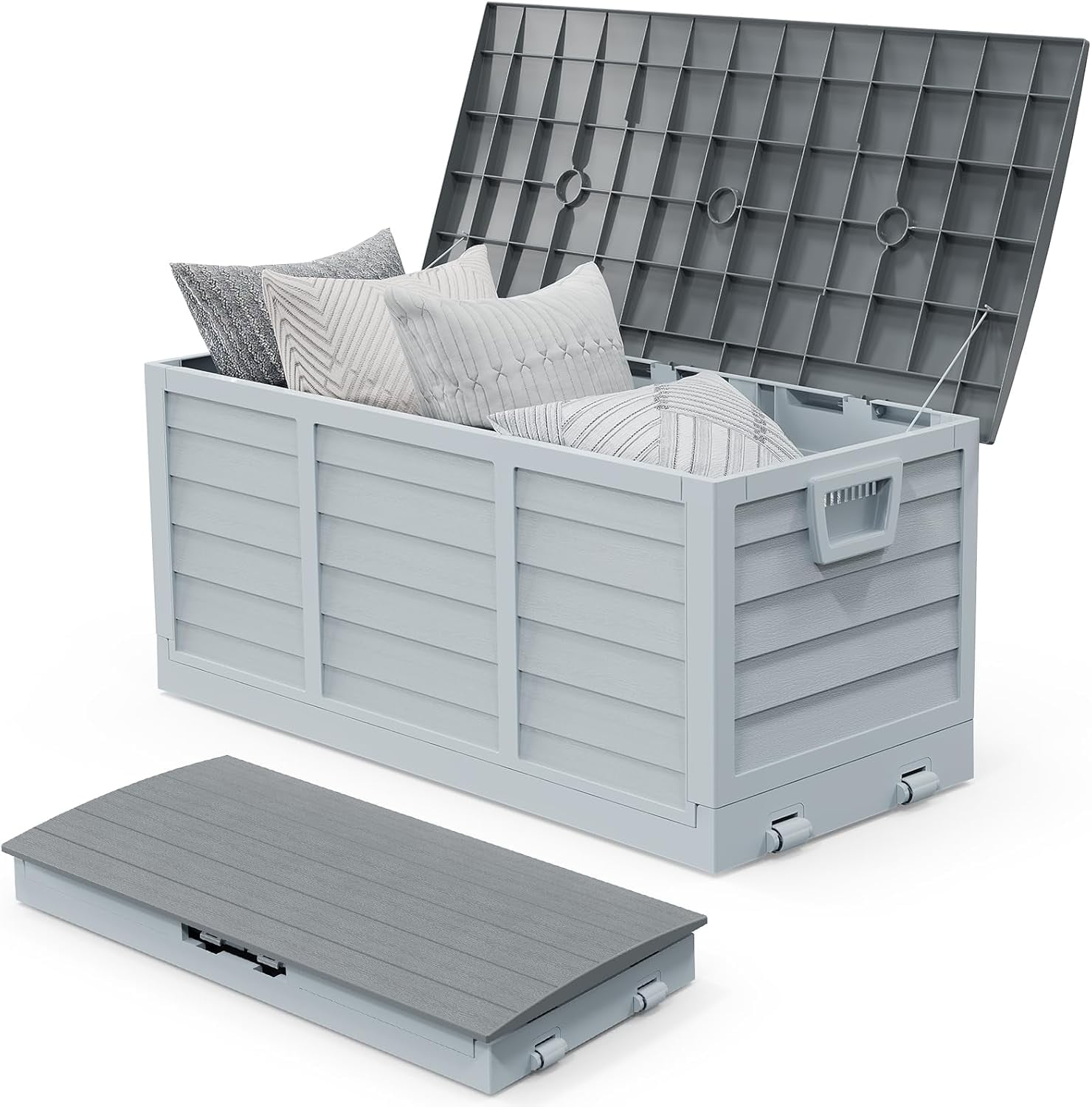 YANG2 75 Gallon Outdoor Storage Box, Lockable Plastic Storage ...