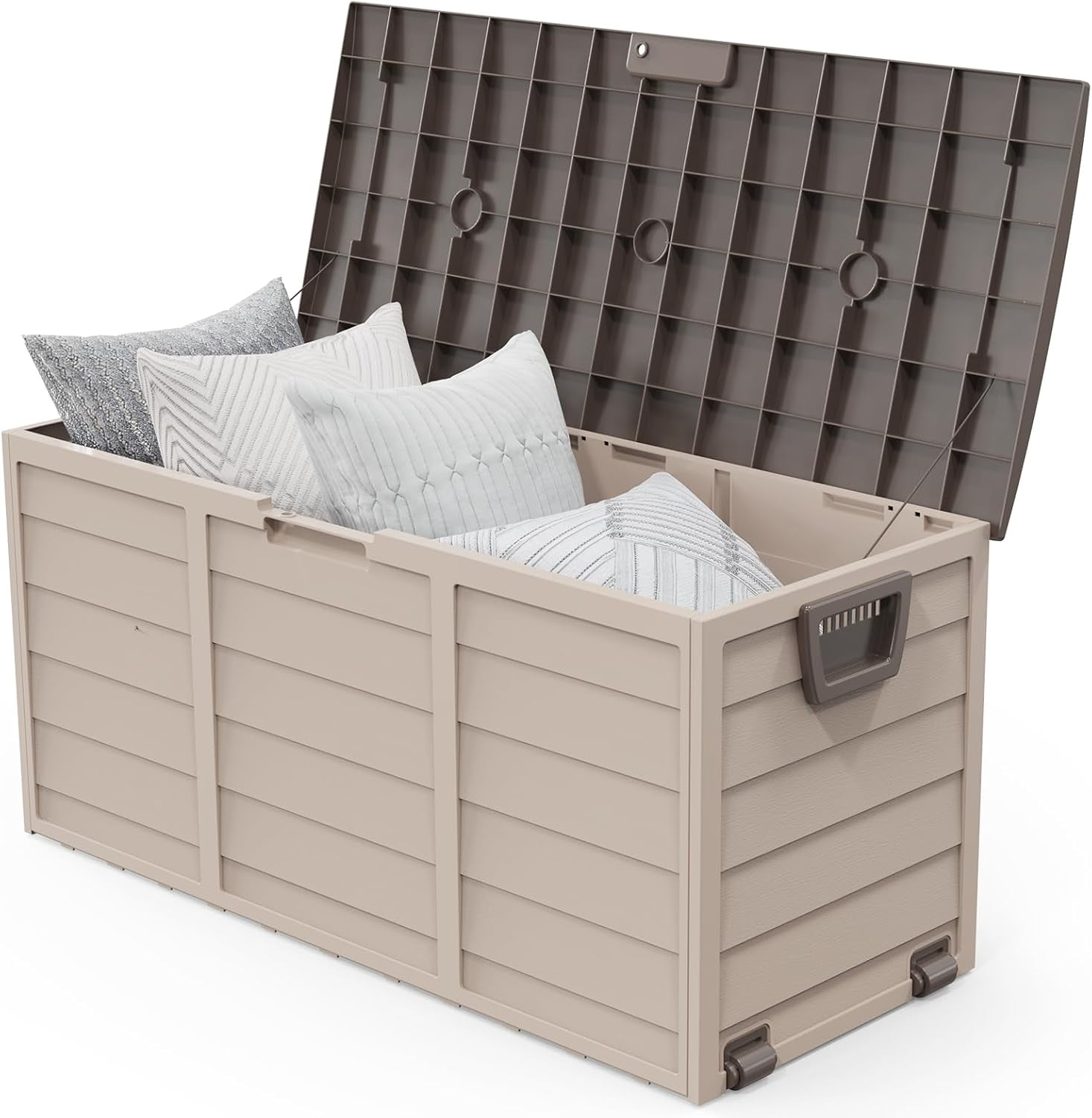YANG2 75 Gallon Outdoor Storage Box, Lockable Plastic Storage ...