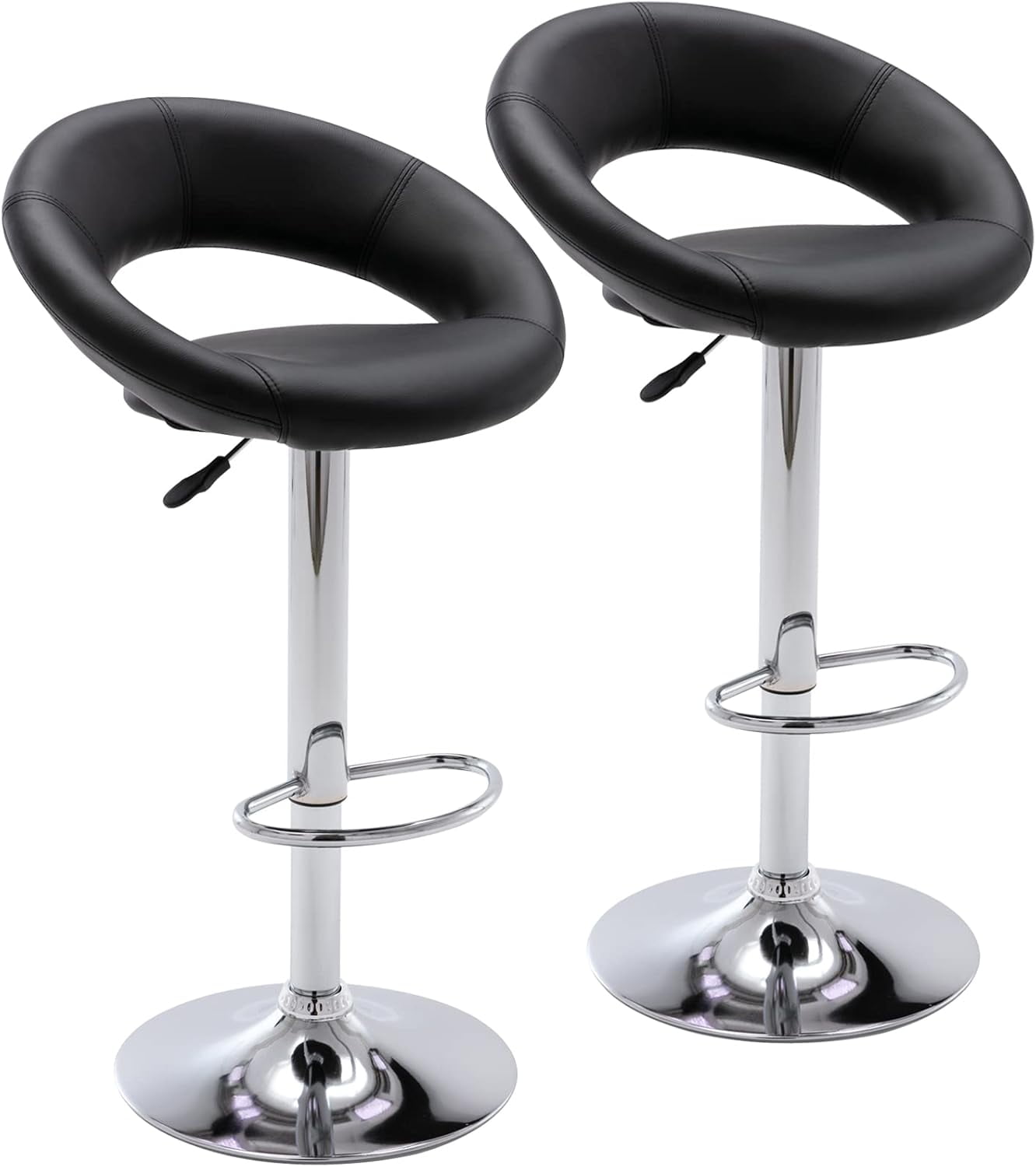 YANG2 Adjustable Bar Stools, Modern Cute PU Leather Swivel Barstools ...