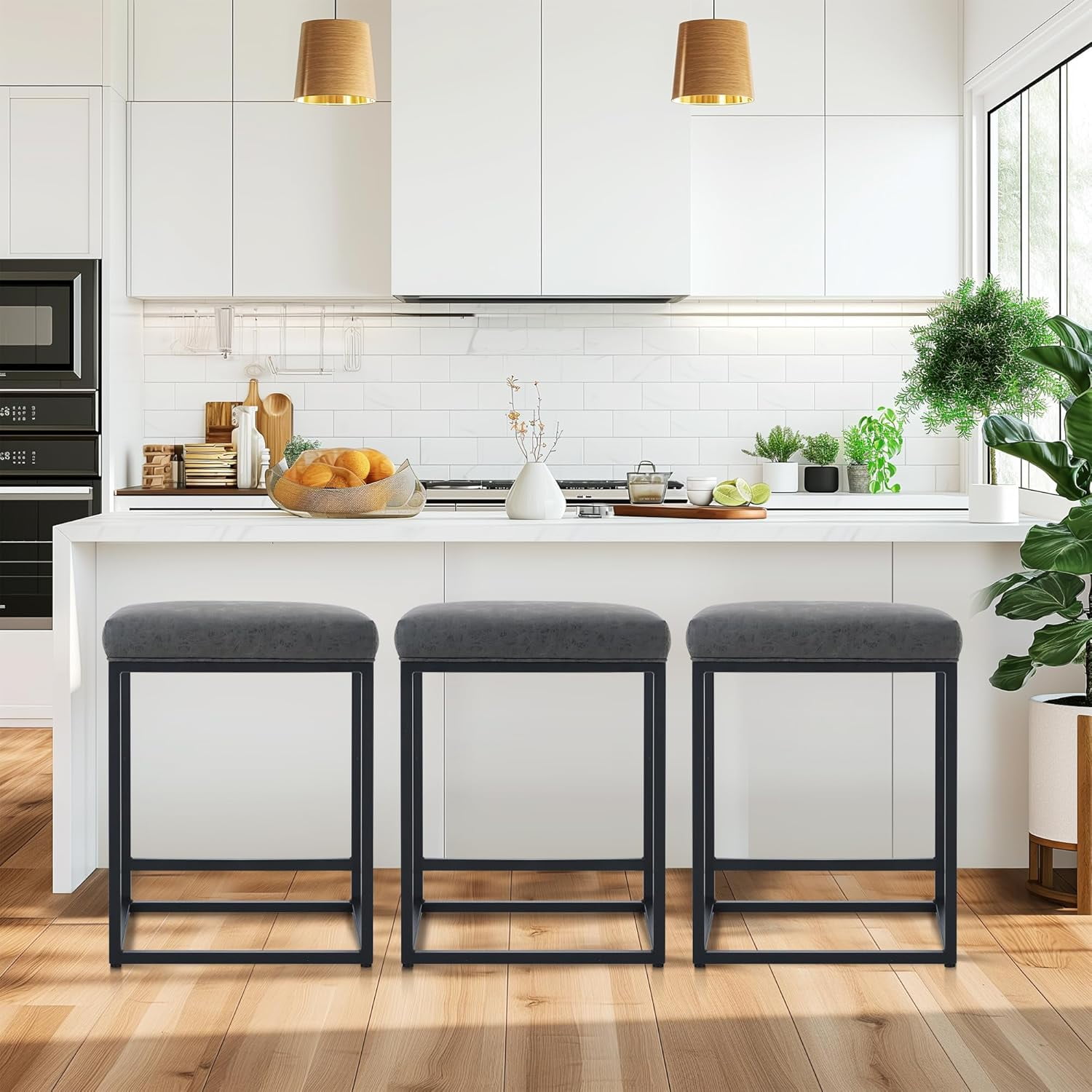 YANG2 Counter Height 24" Bar Stools Set of 2 for Kitchen Counter ...