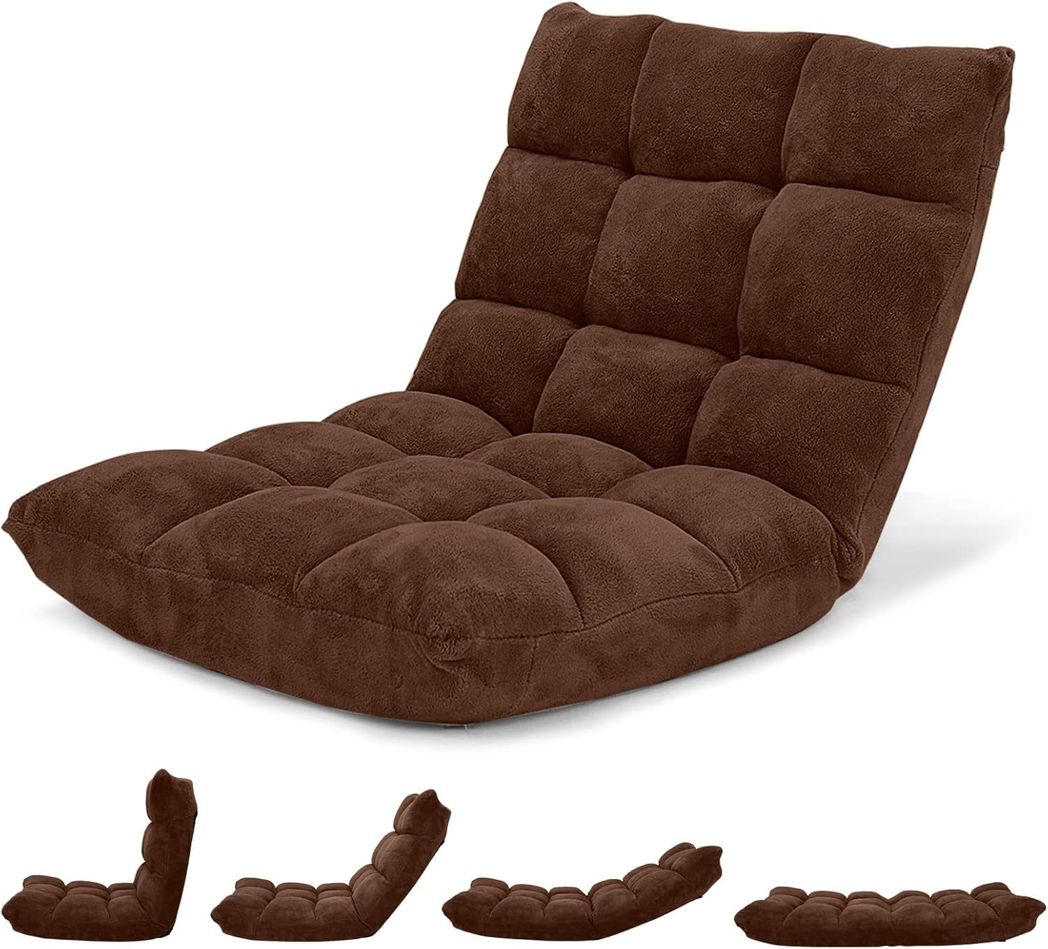 YANG2 Floor Chair with Back Support, Folding Sofa Chair with 14 ...