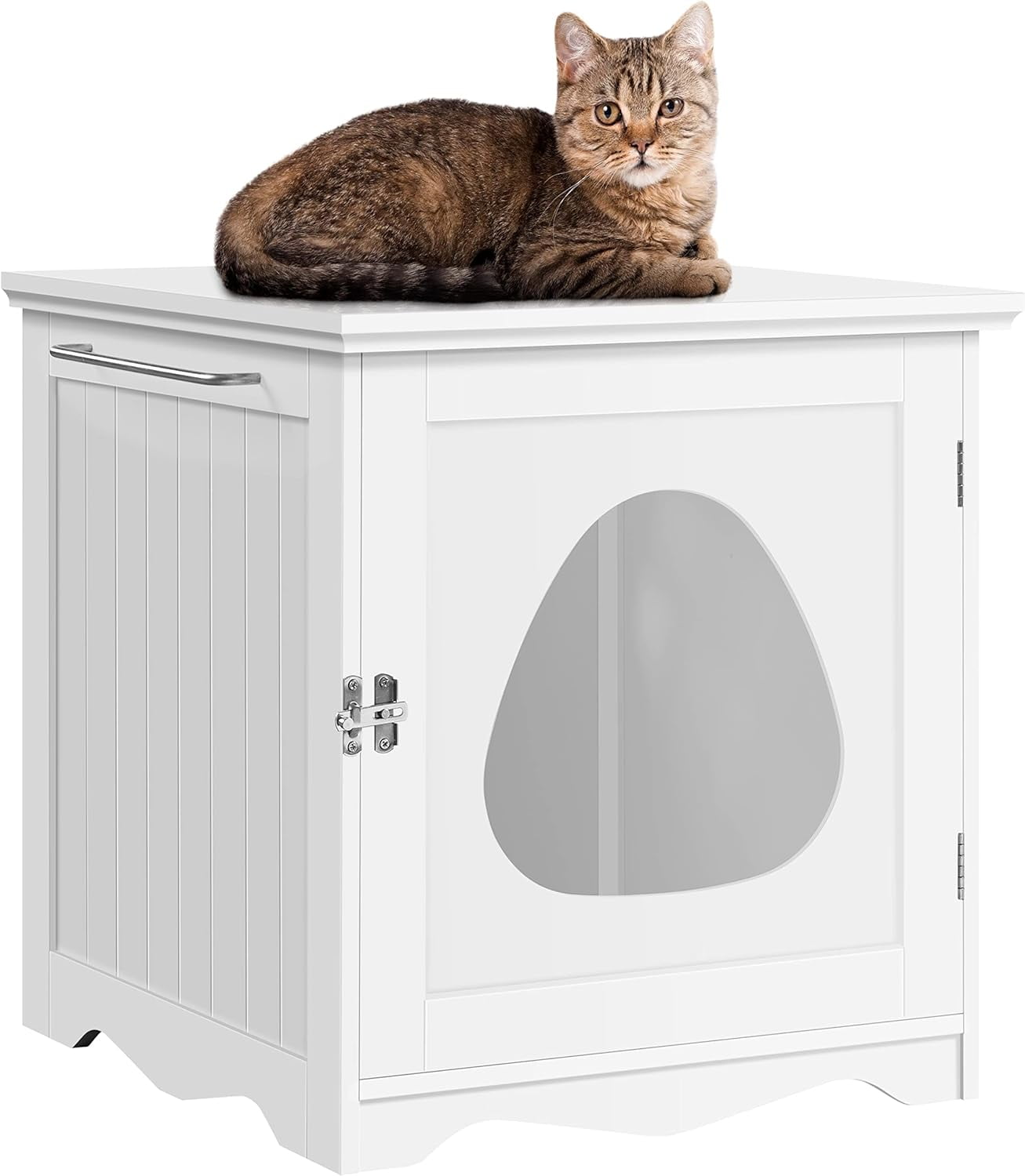 YANG2 Hidden Cat Litter Box Enclosure, Enclosed Cat Washroom, Pet Side ...