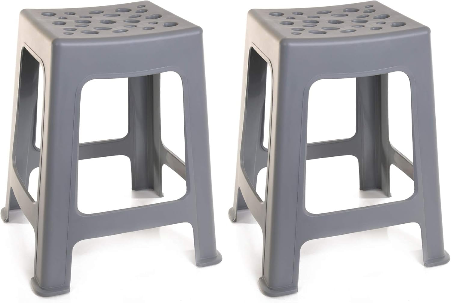 YANG2 Home Light Duty Plastic Stools 2pk-18in Height-Grey - Walmart.com