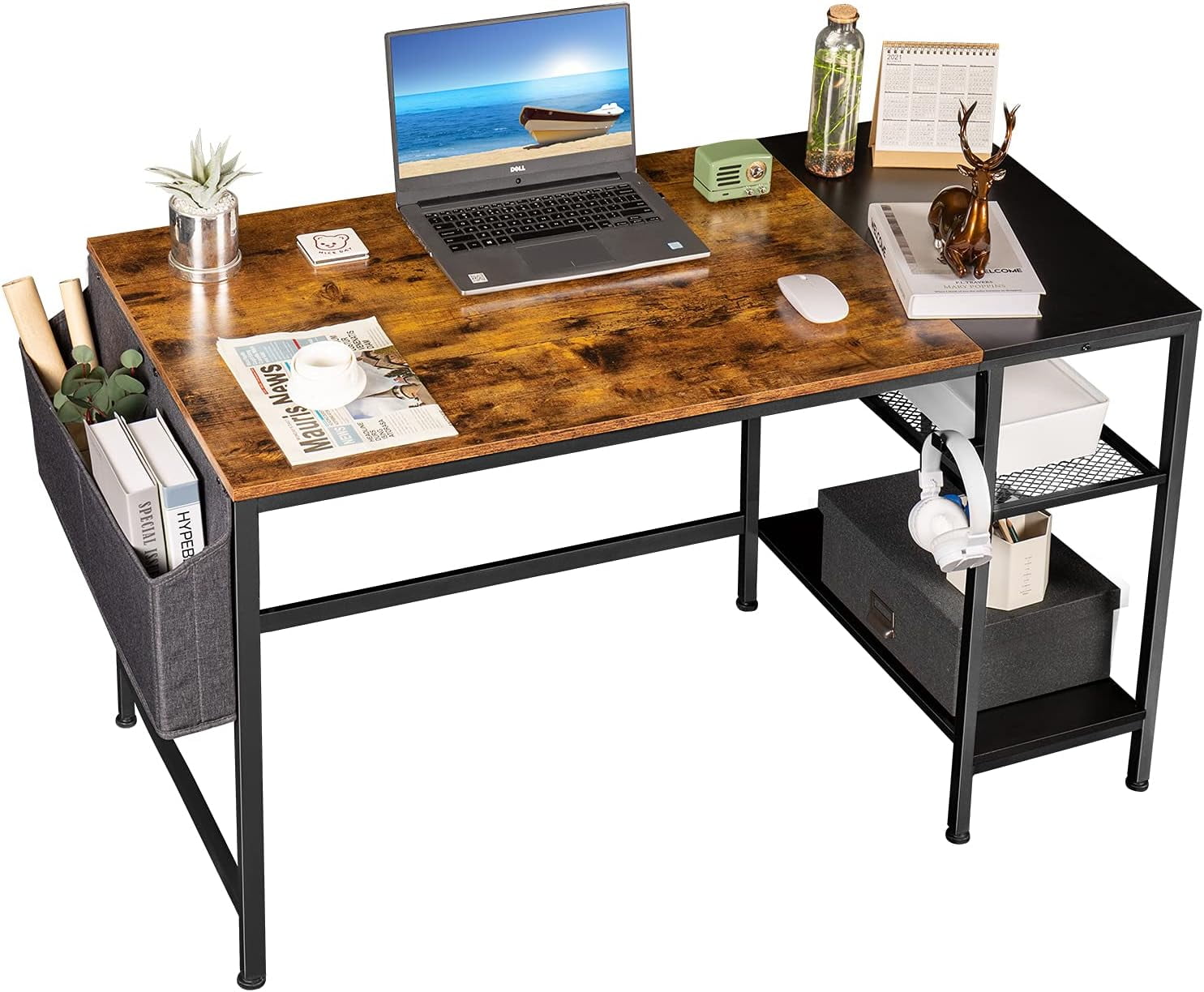 YANG2 Home Office Desk 47 inch Small Study Writing Desk Computer Simple ...